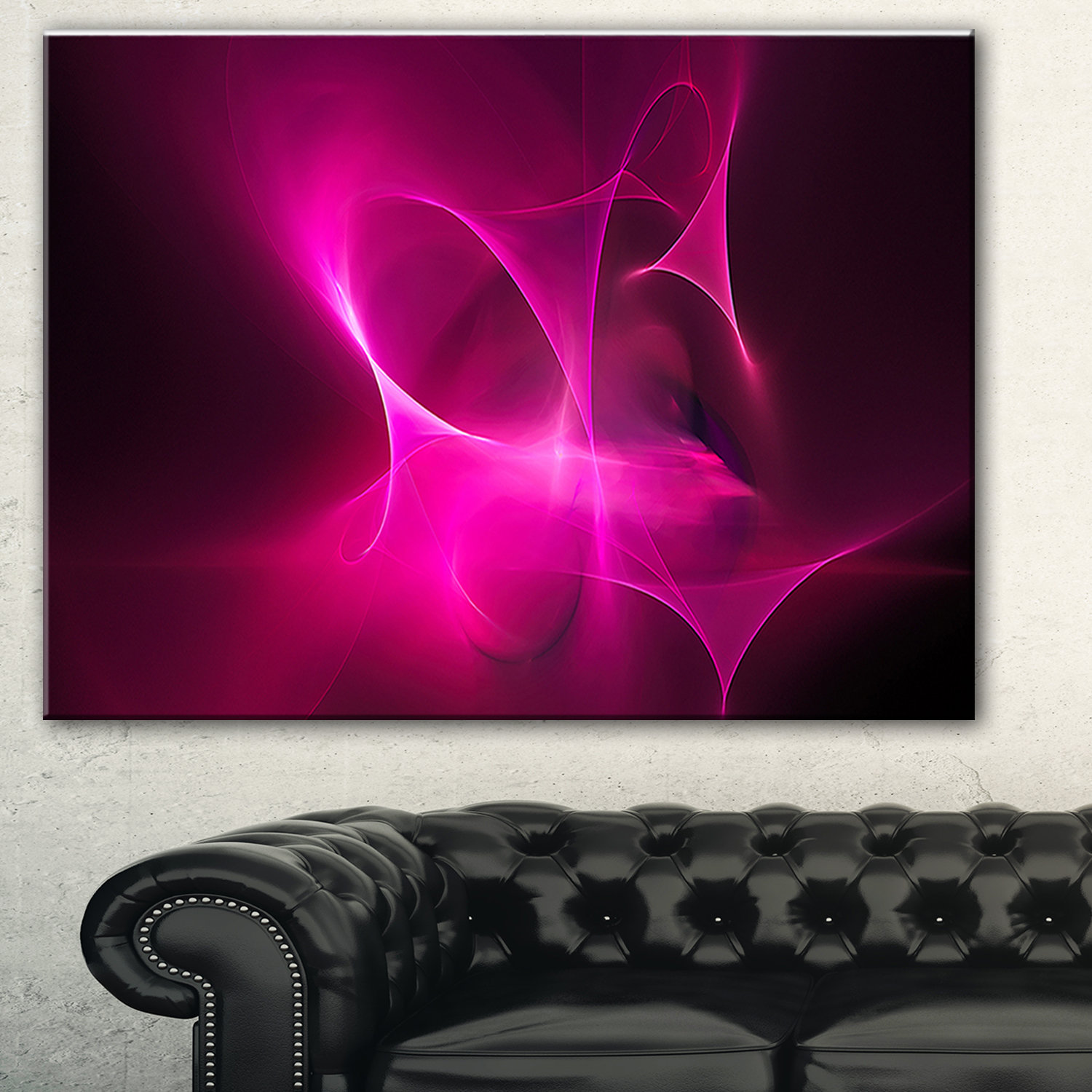 East Urban Home 'Magenta Fractal Desktop Wallpaper' Oil Painting Print ...