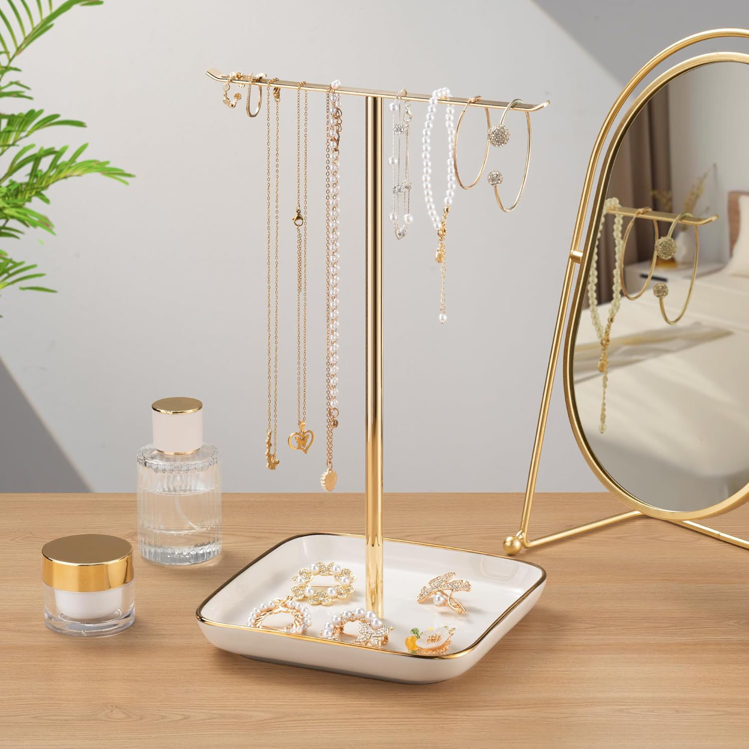 Everly Quinn Necklace Organizer Rack, Tree Design Display Storage For ...