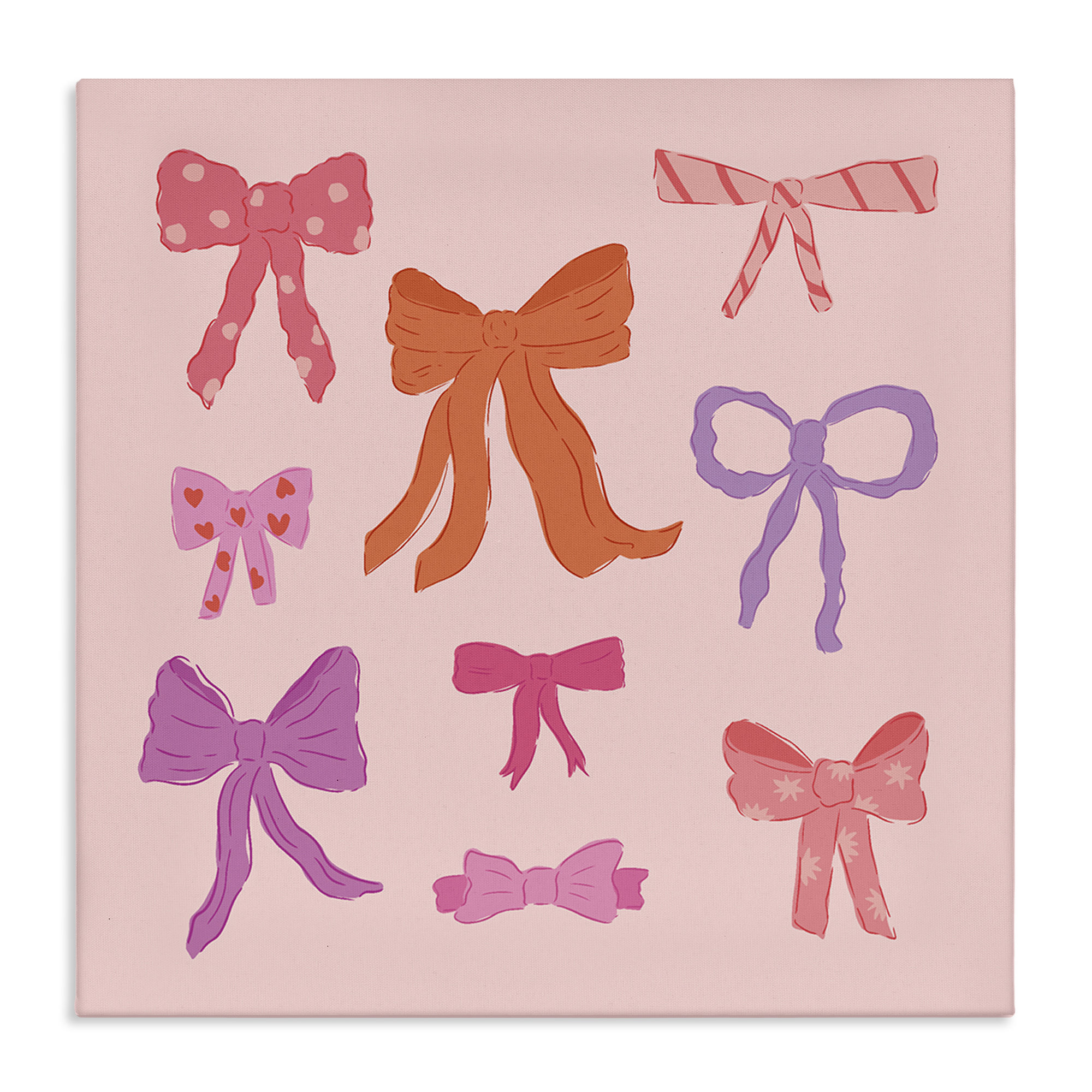 Dakota Fields Stylish Fashion Bows on Pink Canvas, design by Sazerelli ...