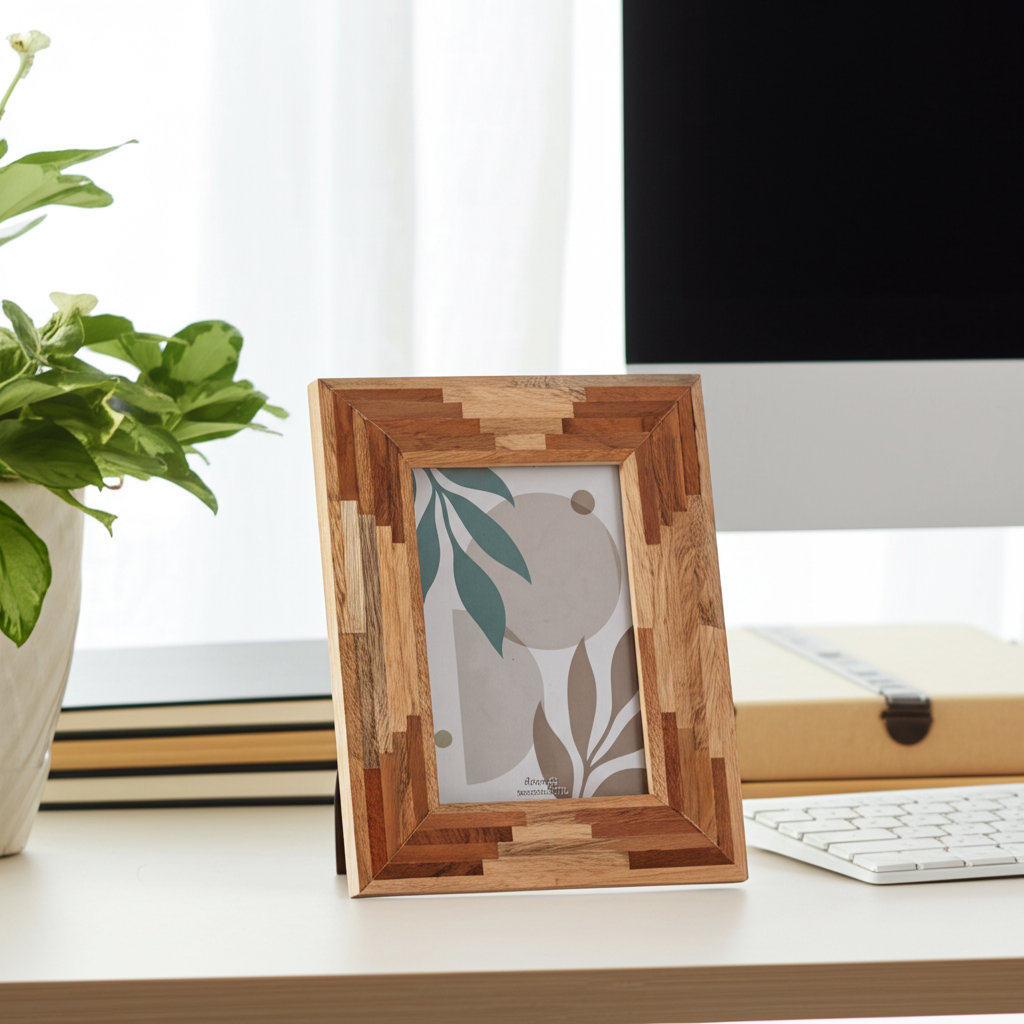 Millwood Pines Audrys Handcrafted Wood Picture Frame with Glass Panel ...