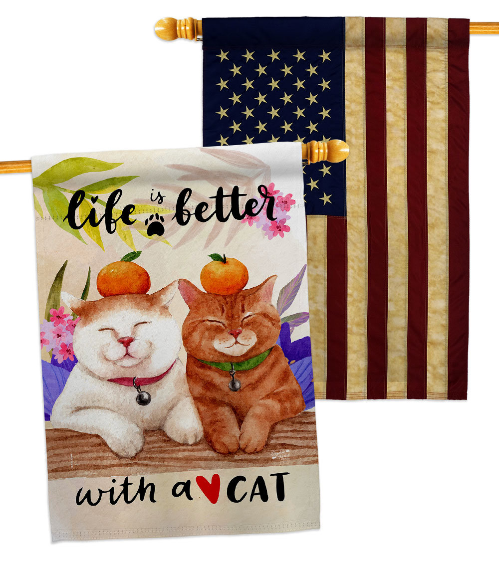 Angeleno Heritage Better With Cats House Flags Pack Cat Animals Yard ...