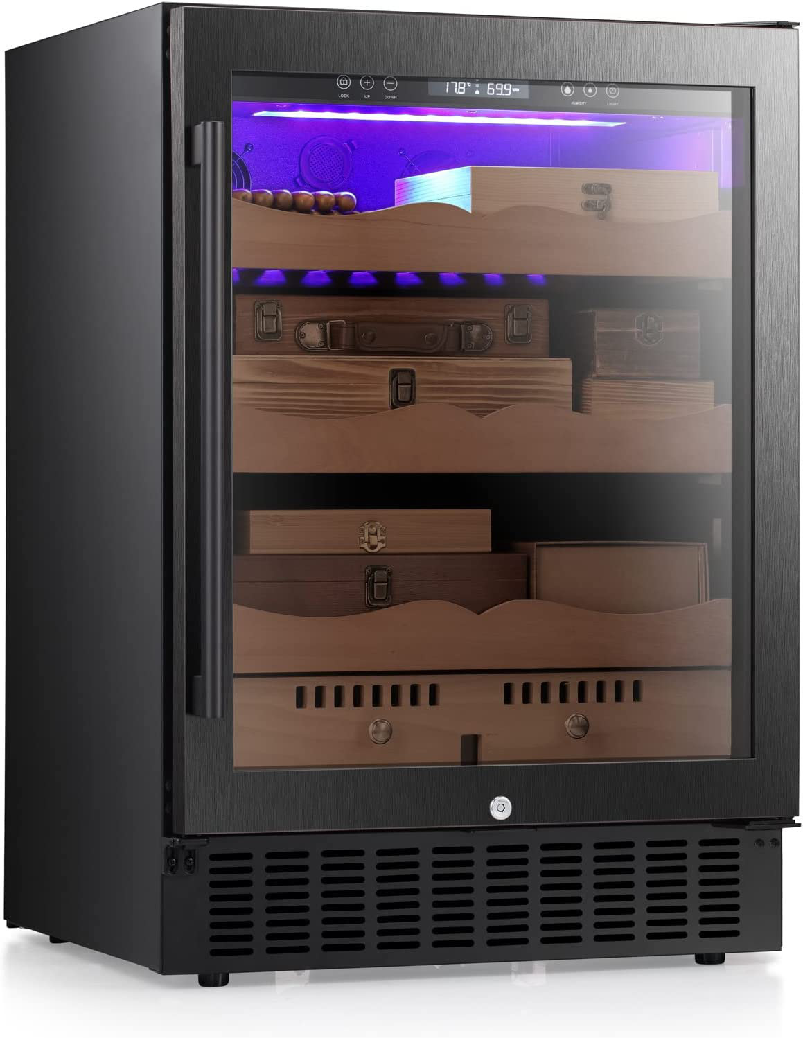 R.W.FLAME 4.61 Cu.Ft Electric Cigar Humidor 800 Capacity with Spanish ...