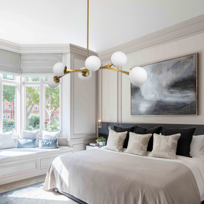 George Oliver Kaynen 8 - Light Dimmable Sputnik Linear Chandelier ...