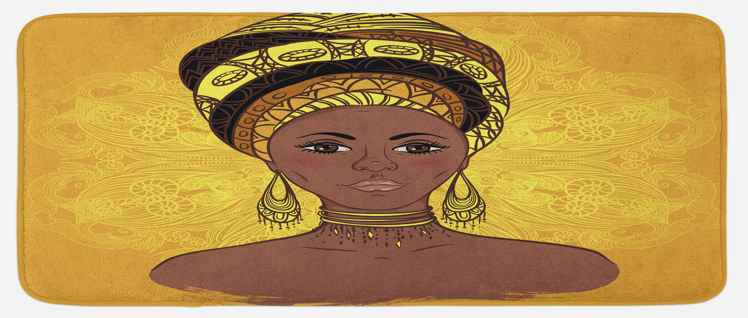 East Urban Home Woman Portrait In Turban Ornate Mandala Inspired Round ...