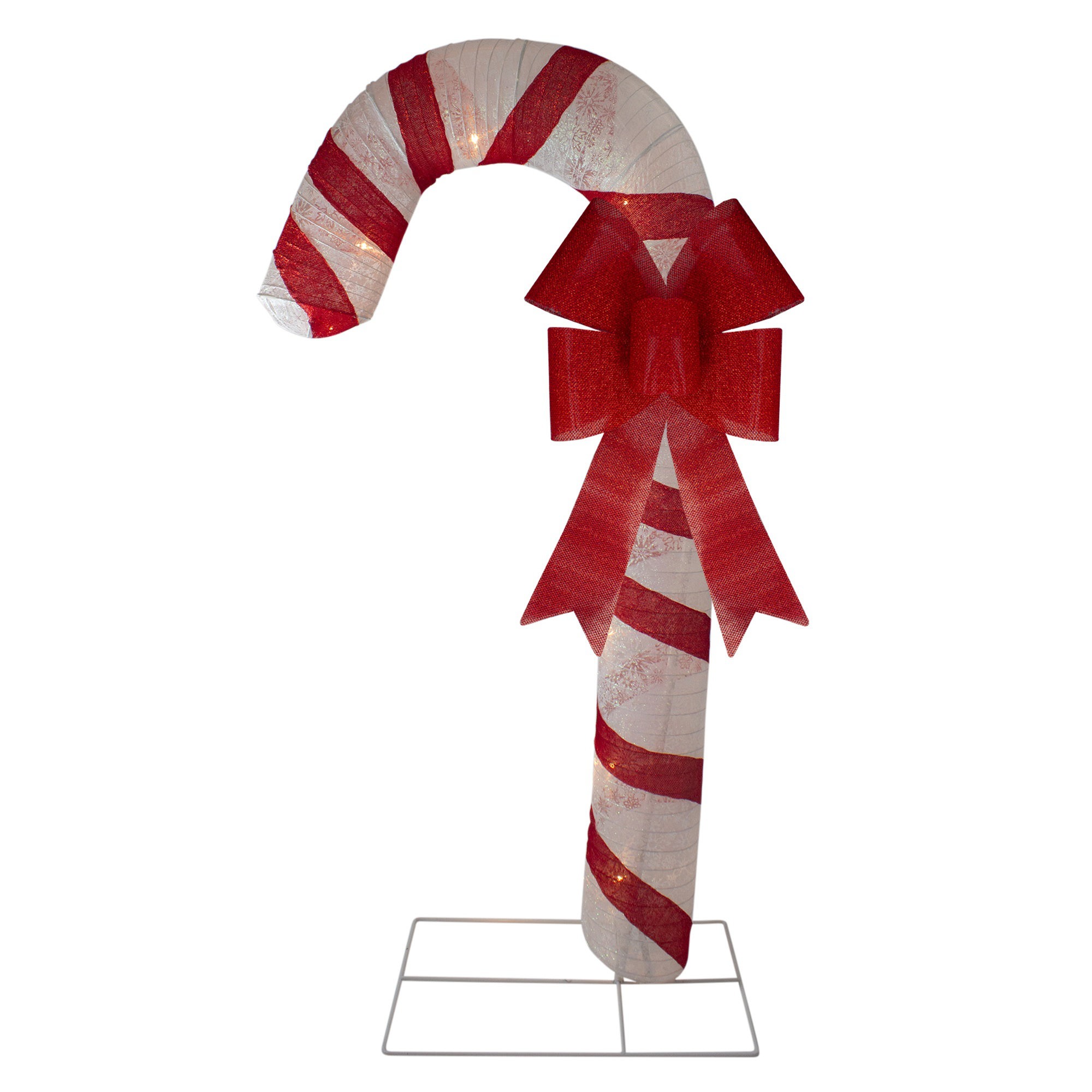 Northlight Seasonal Candy Cane with Bow Lighted Display | Wayfair