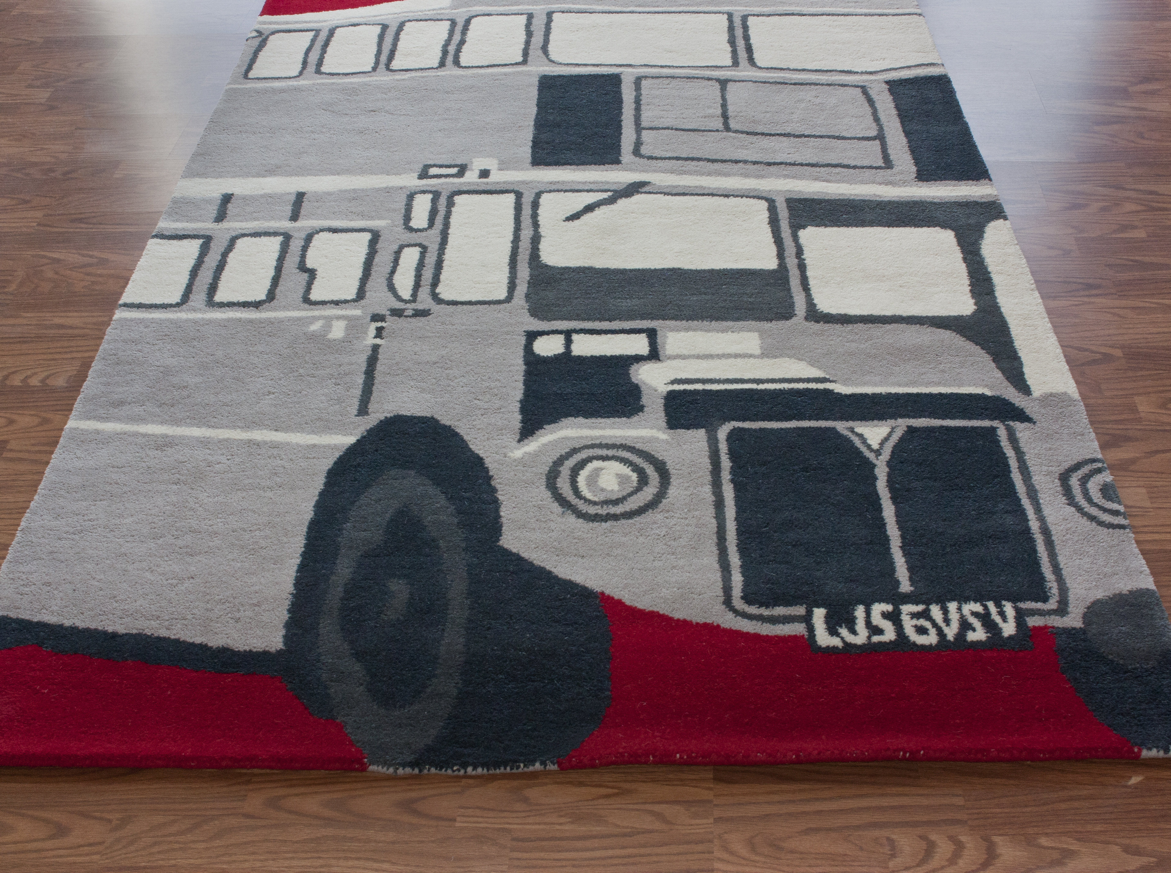 Lark Manor™ Jacieon Big Bus Grey Novelty Rug | Wayfair