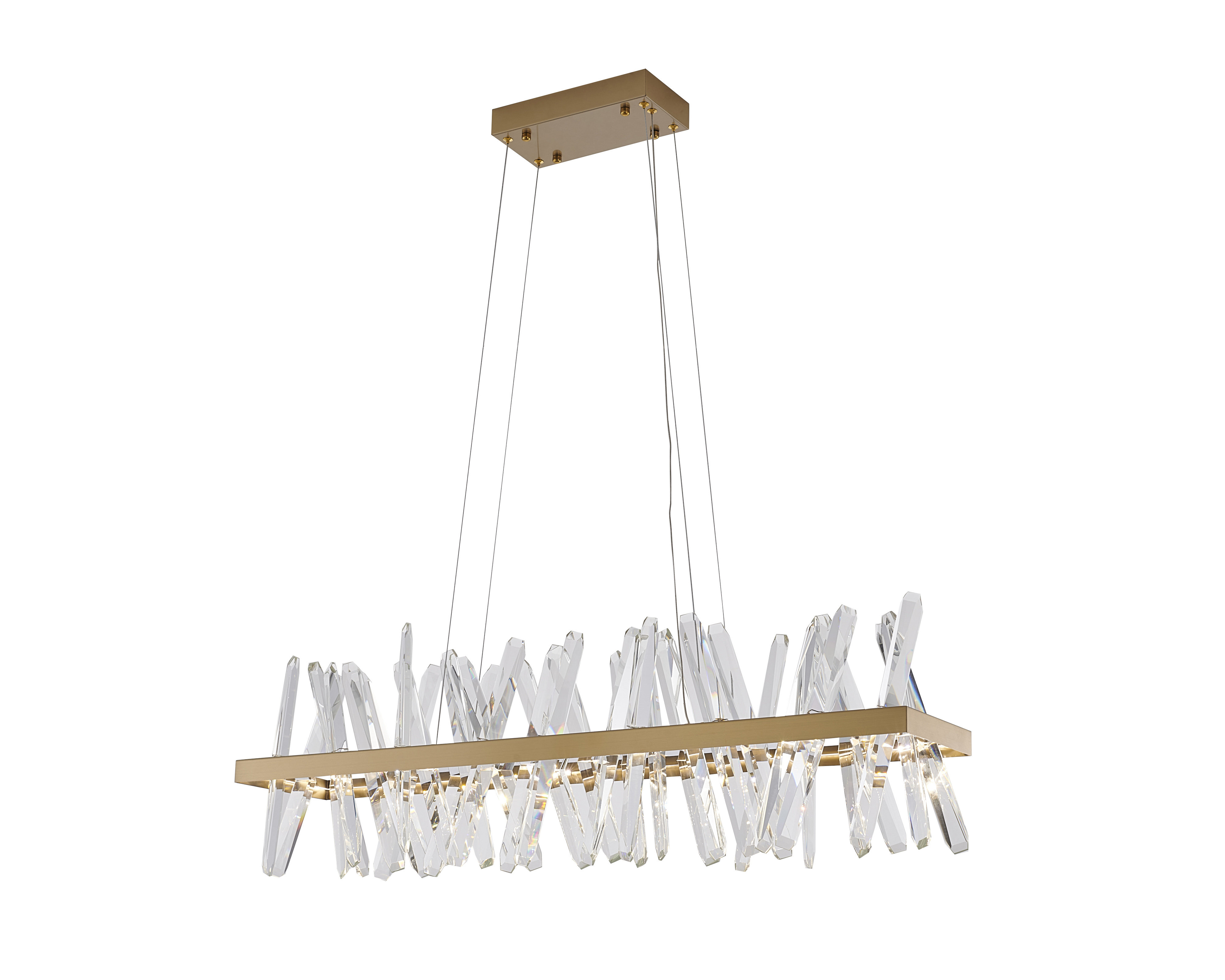 Everly Quinn 4 - Light Rectangular LED Chandelier with Crystal Accents ...