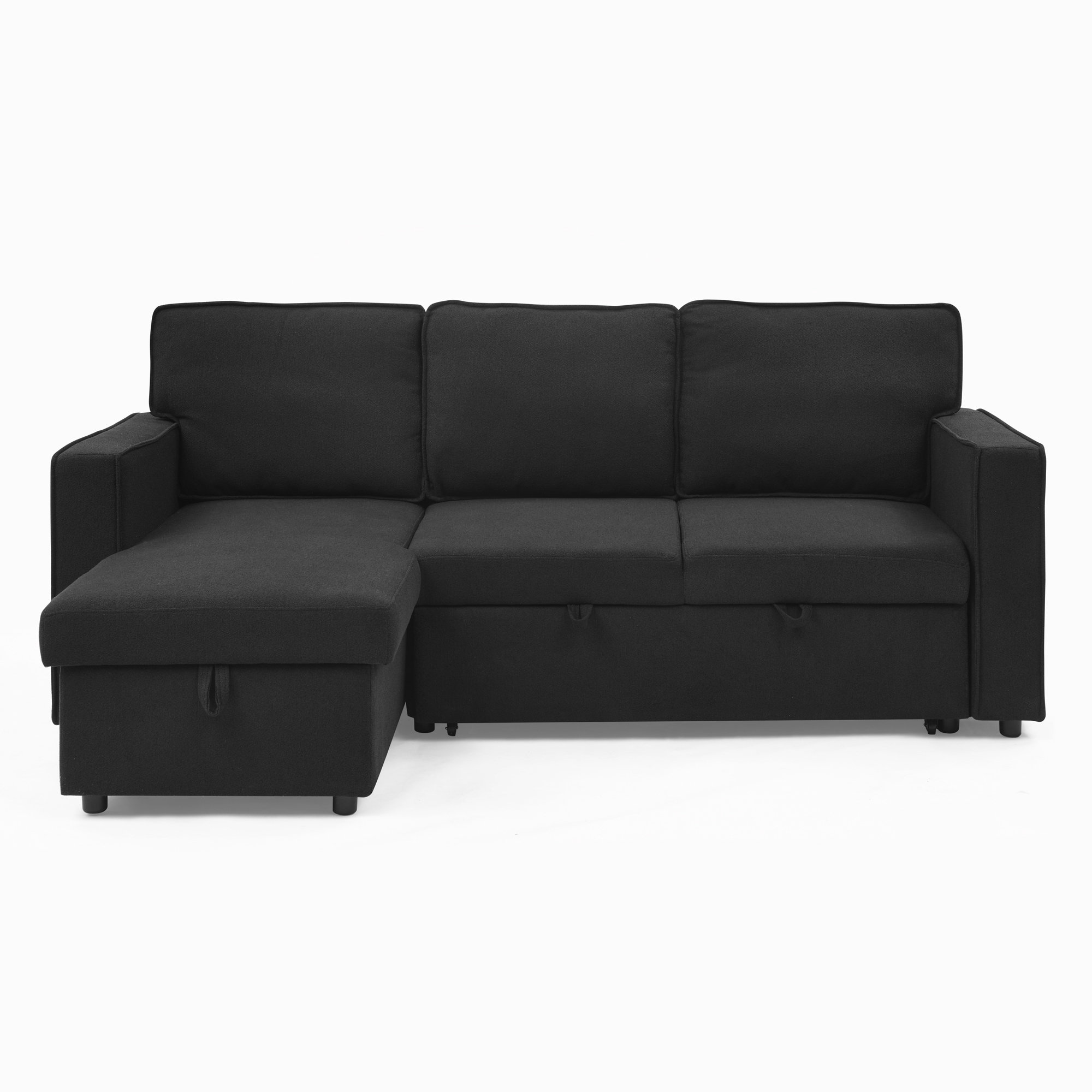 Latitude Run® Shaped Modular Convertible Sofa with Storage Chaise | Wayfair