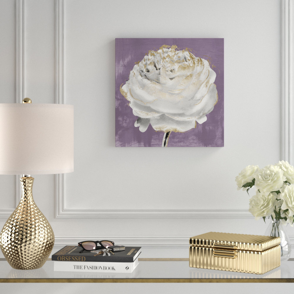 Rosdorf Park 'Lilac Ranunculus' Painting Print on Canvas | Wayfair