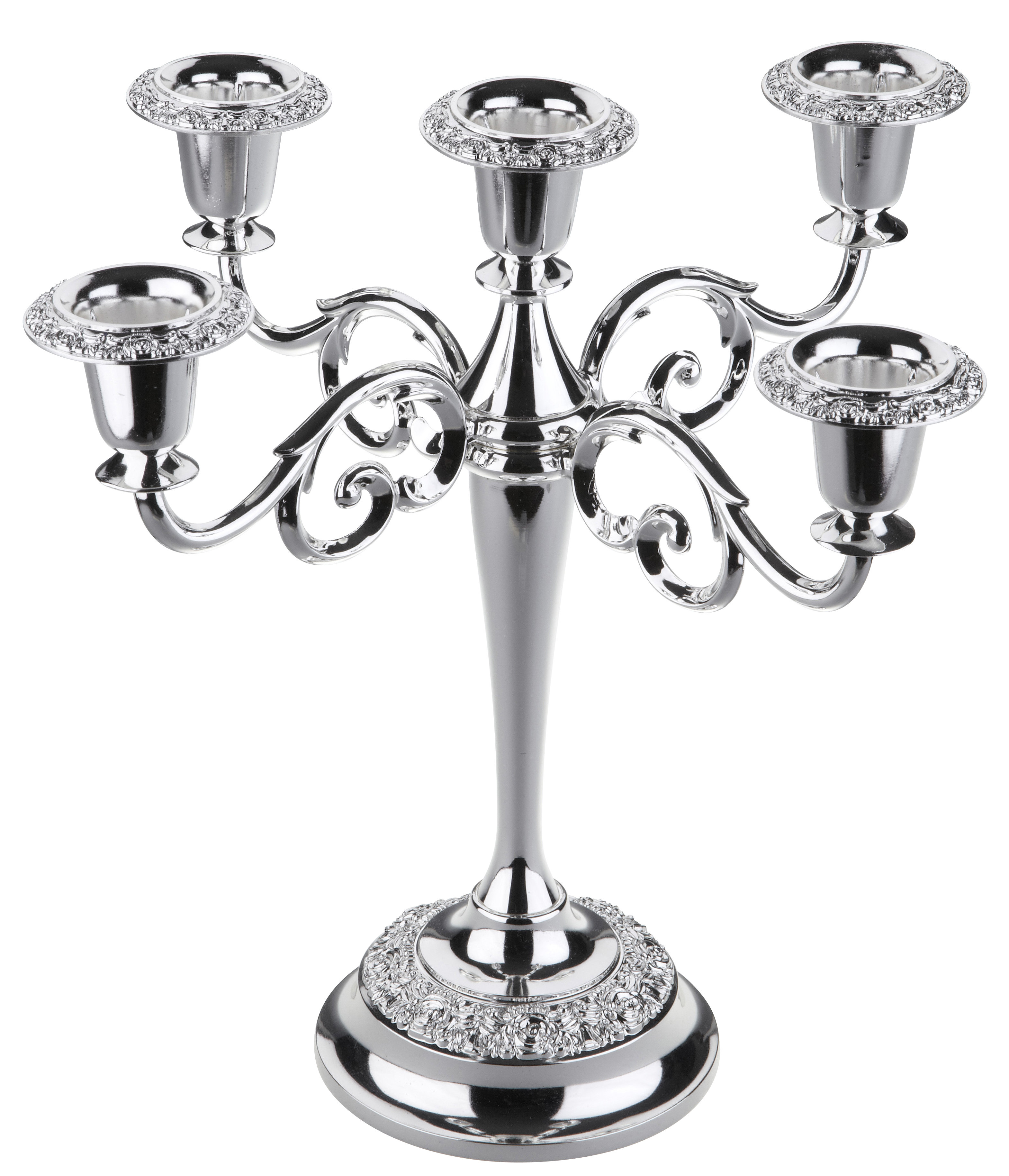 Corbell Silver Company Queen Anne 5 Light Rose Metal Candelabra ...
