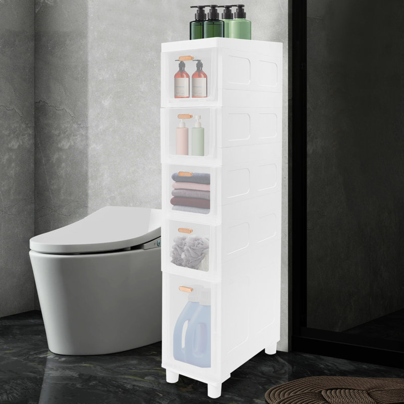 Rebrilliant Narrow Slim Bathroom Storage Cabinet 5 Tier | Wayfair
