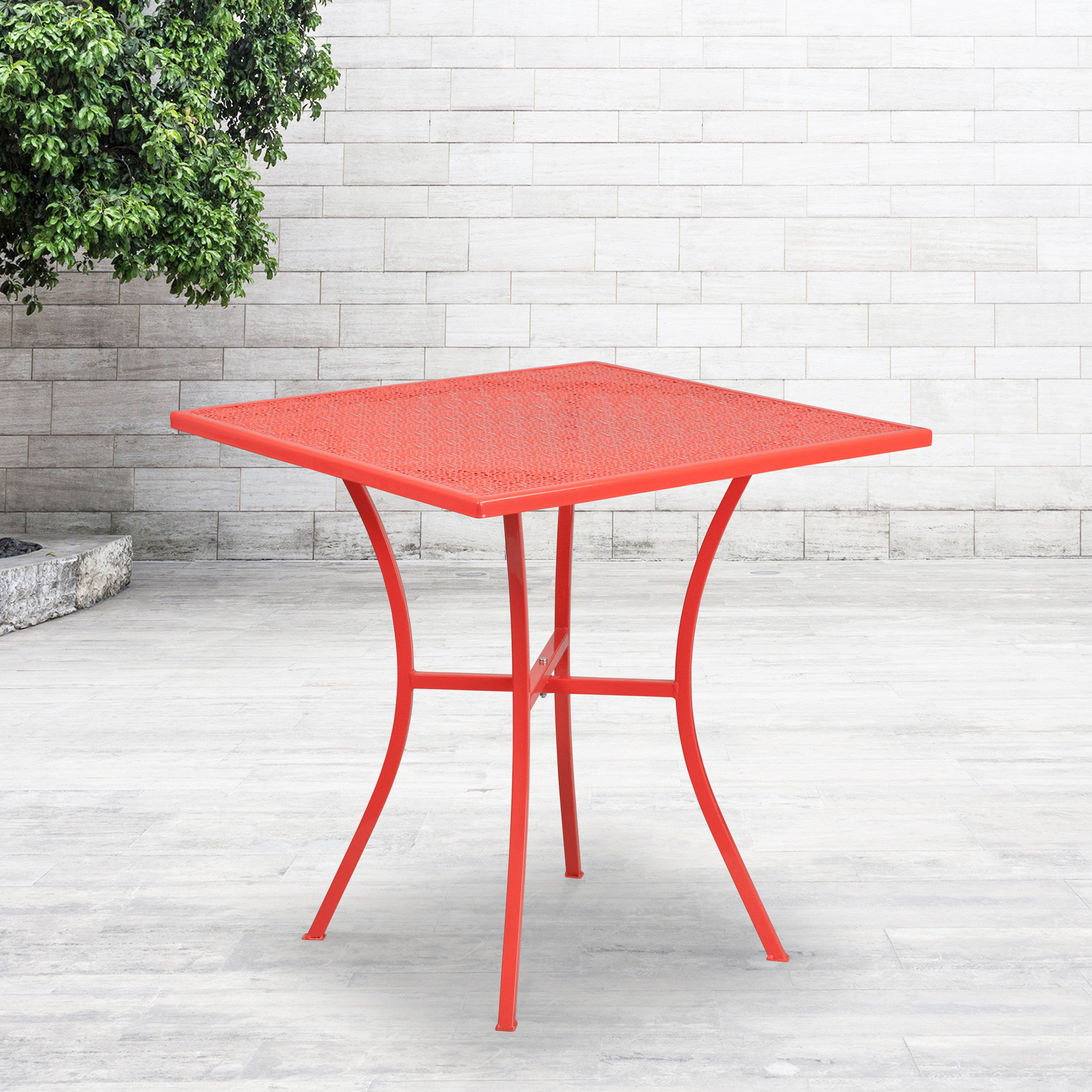 Wade Logan Chanea 28" Commercial Grade Steel Patio Table by Flash ...