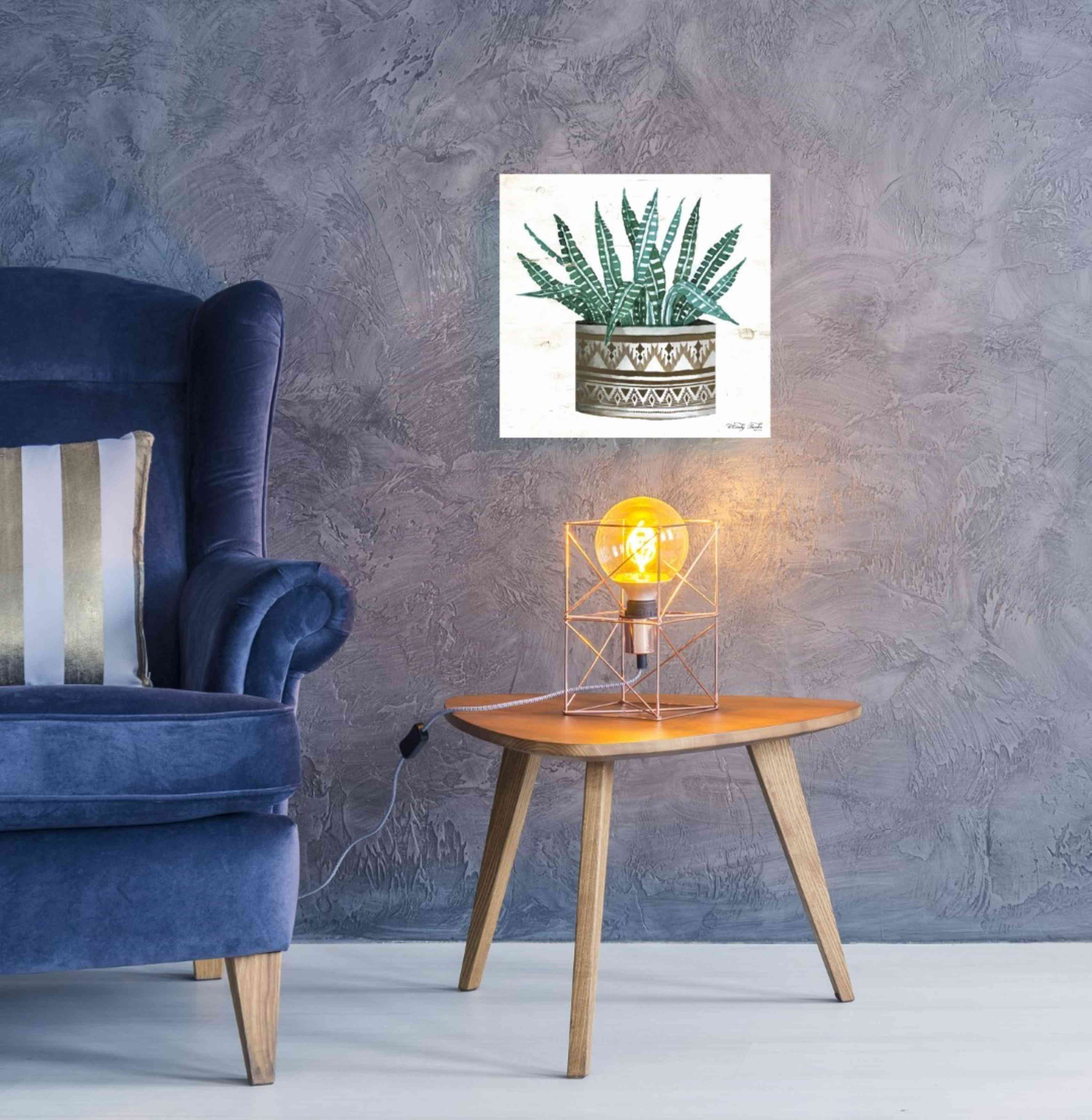 Union Rustic Mud Cloth Vase V by Cindy Jacobs - Wrapped Canvas Painting ...