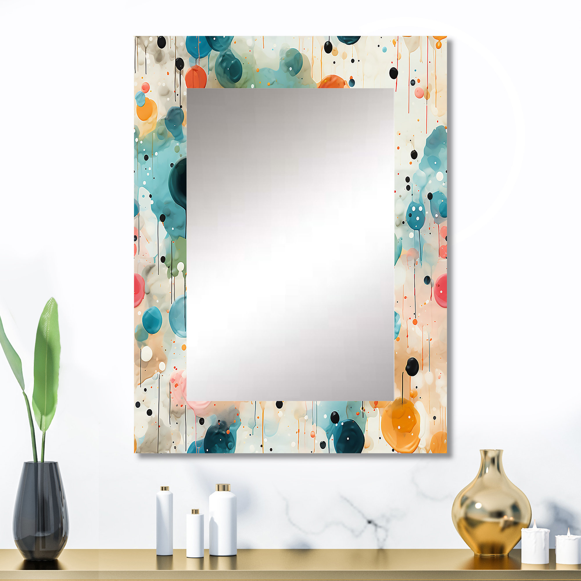 Dakota Fields Multicolor Dance Polka Dots Pattern - Polka Dots Mirror ...