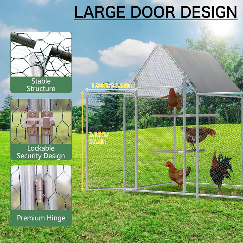 Tucker Murphy Pet™ Metal Chicken Coop Chick Run Backyard Hen House ...