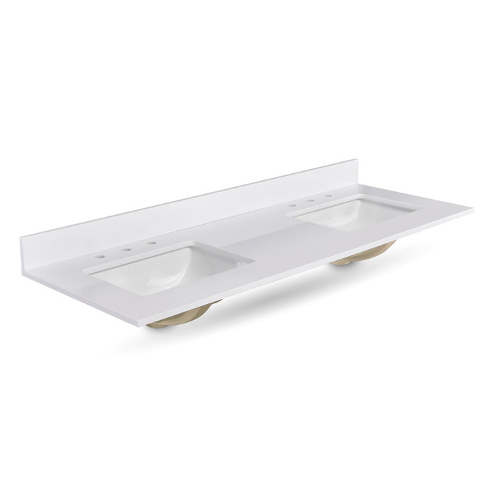 DORNBERG 60'' Stone Double Bathroom Vanity Top with Sink | Wayfair