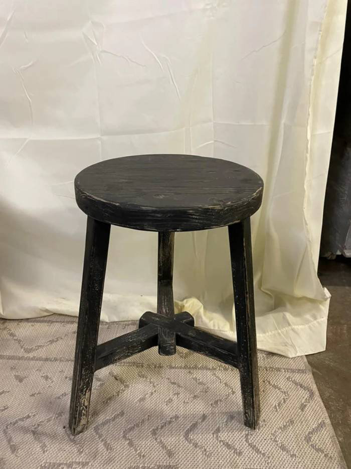 Loon Peak® Hammed Unfinished Solid Wood Accent Stool | Wayfair