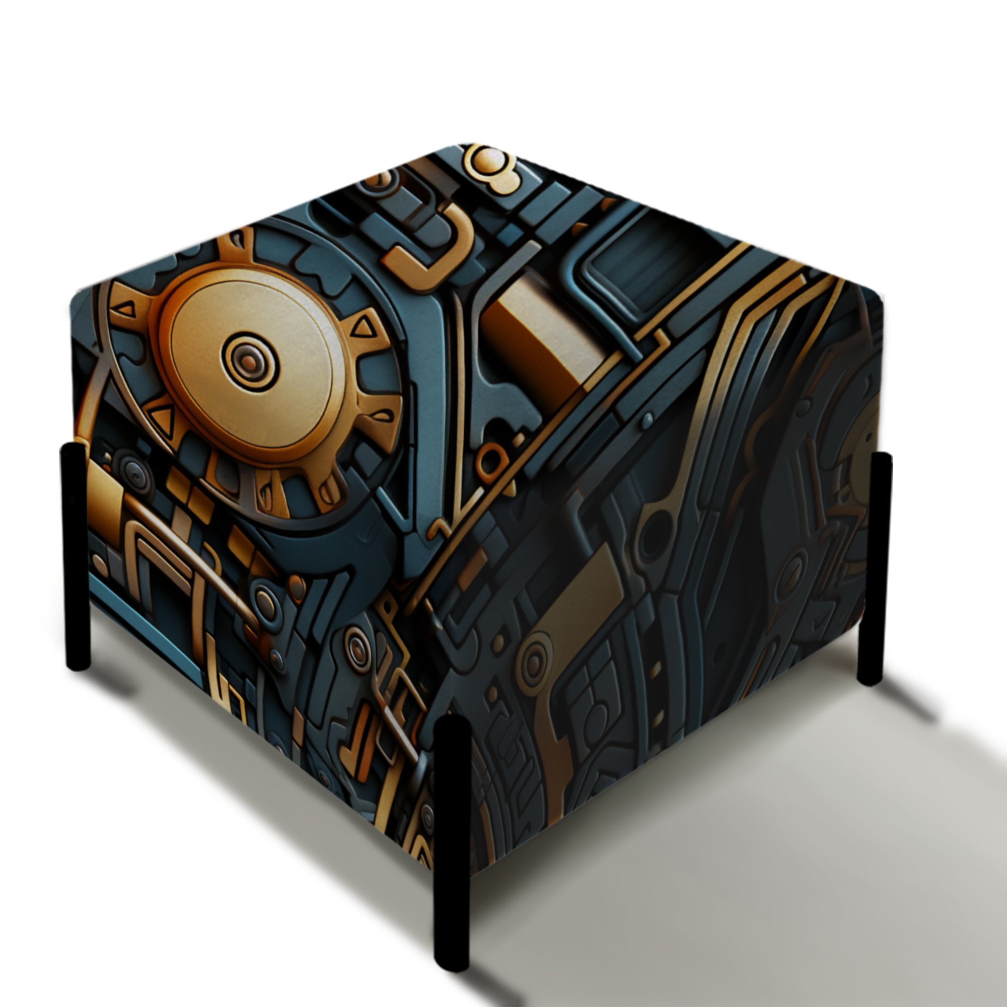 Design Art Steampunk Industrial Gold And Teal Geometric - Geometric ...