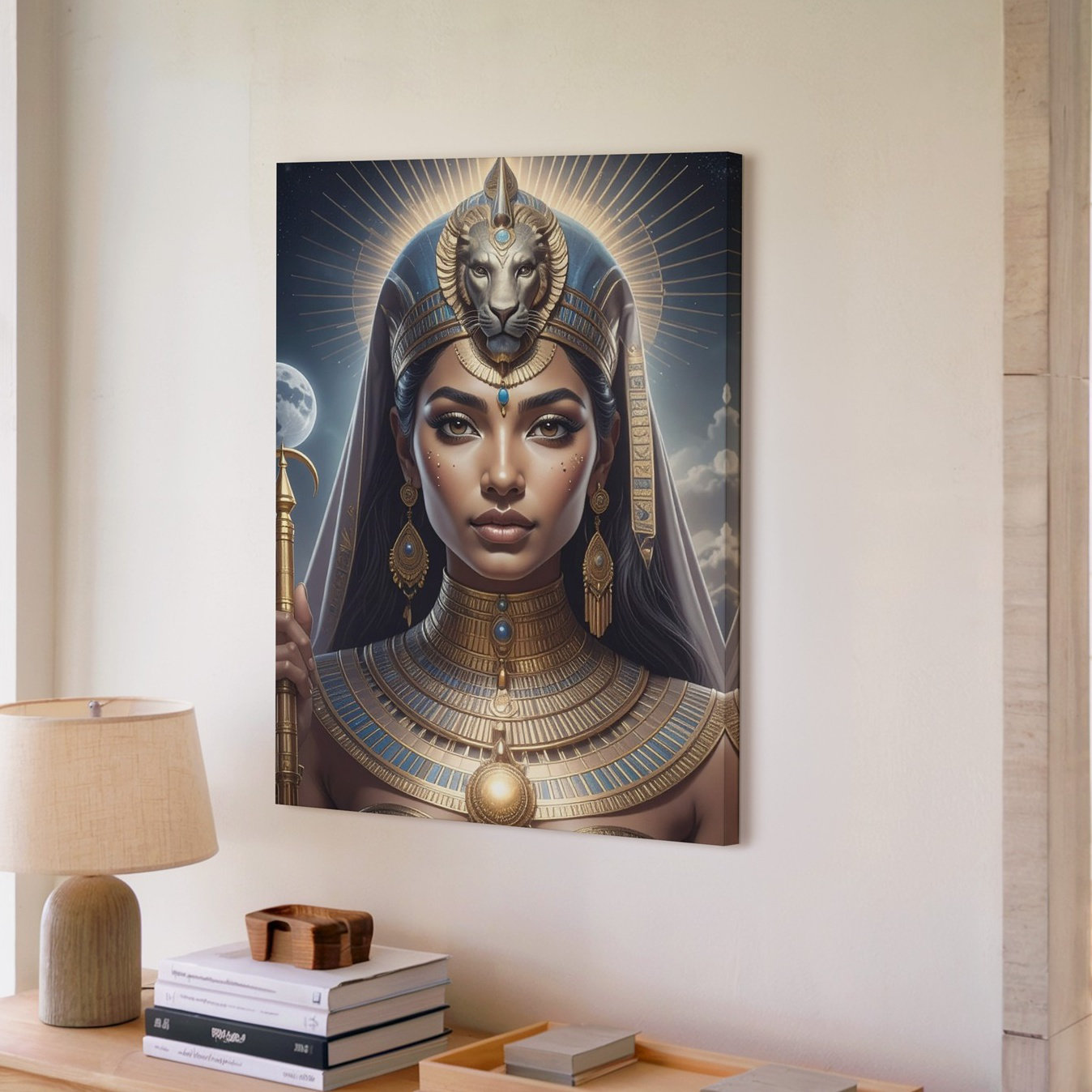 House of Hampton® A Mystical Egyptian Queen Is Portrayed With Luminous ...