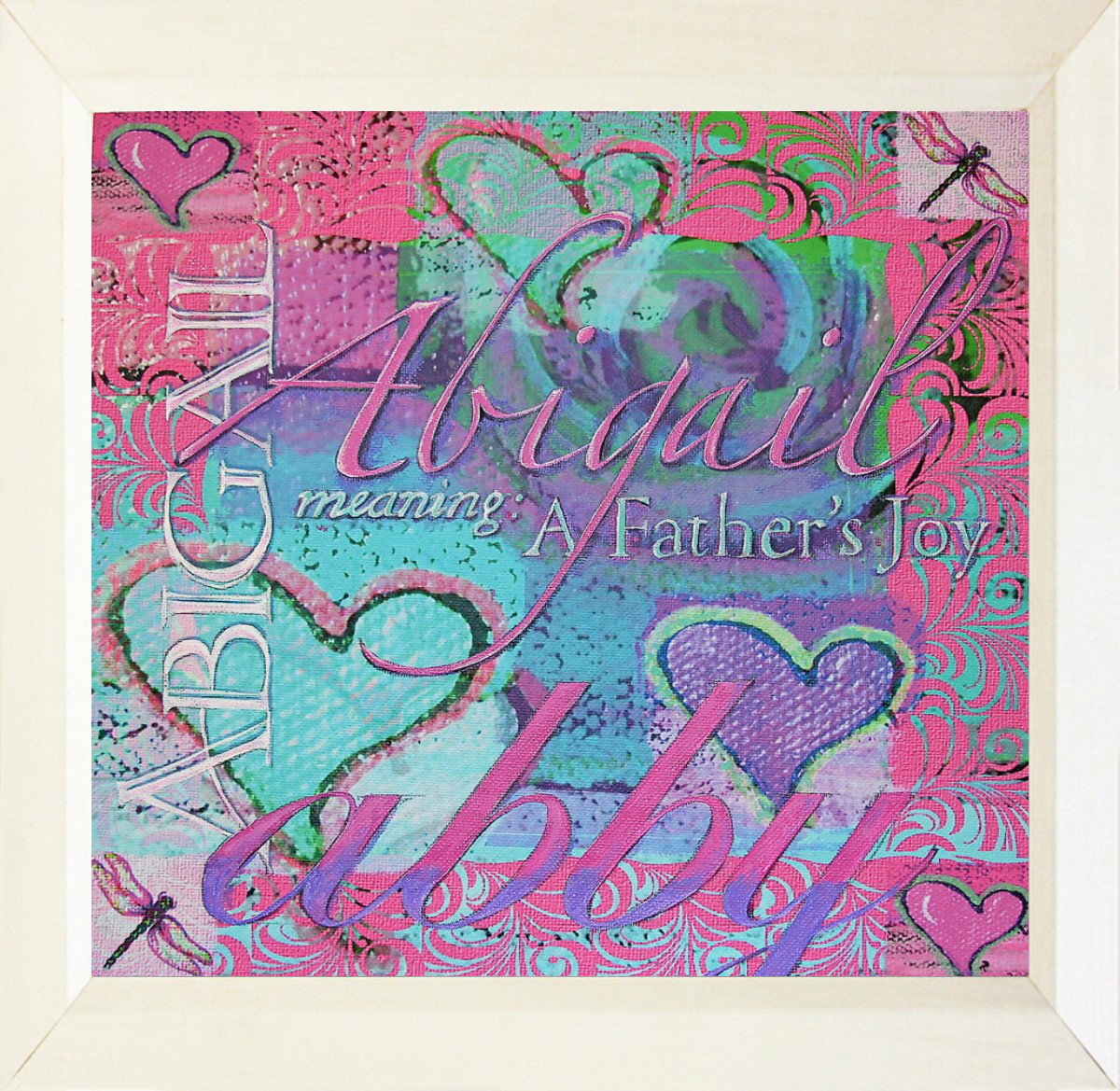 Buy Art For Less 'Abigail Abby Meaning a Father's Joy Hearts' Framed ...