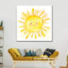 Zoomie Kids Watercolor Sun On Canvas Print | Wayfair