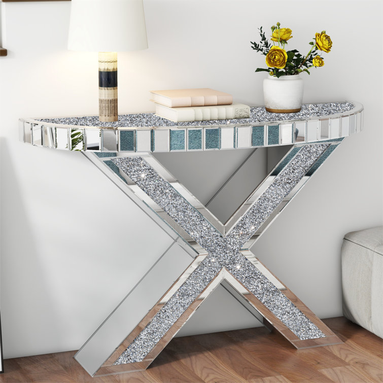 Everly Quinn Amla 45.2" Mirrored Console Table & Reviews | Wayfair