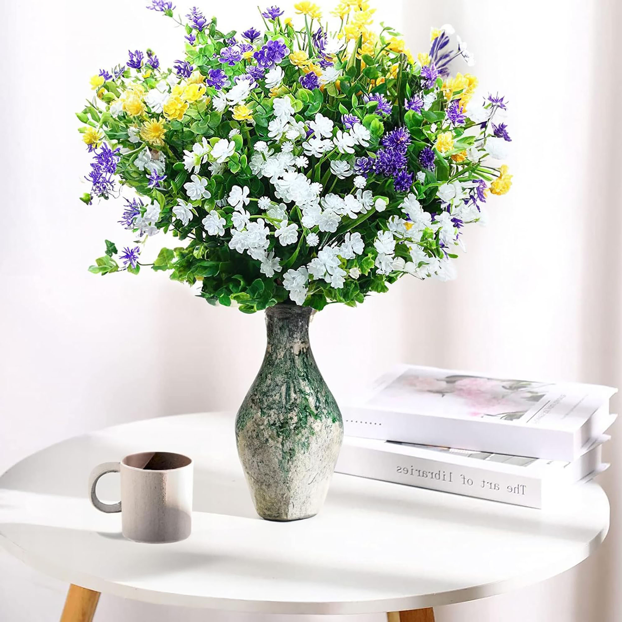 Primrue 36 Pcs Artificial Flowers, Silk Faux Plastic Fake Decorative ...