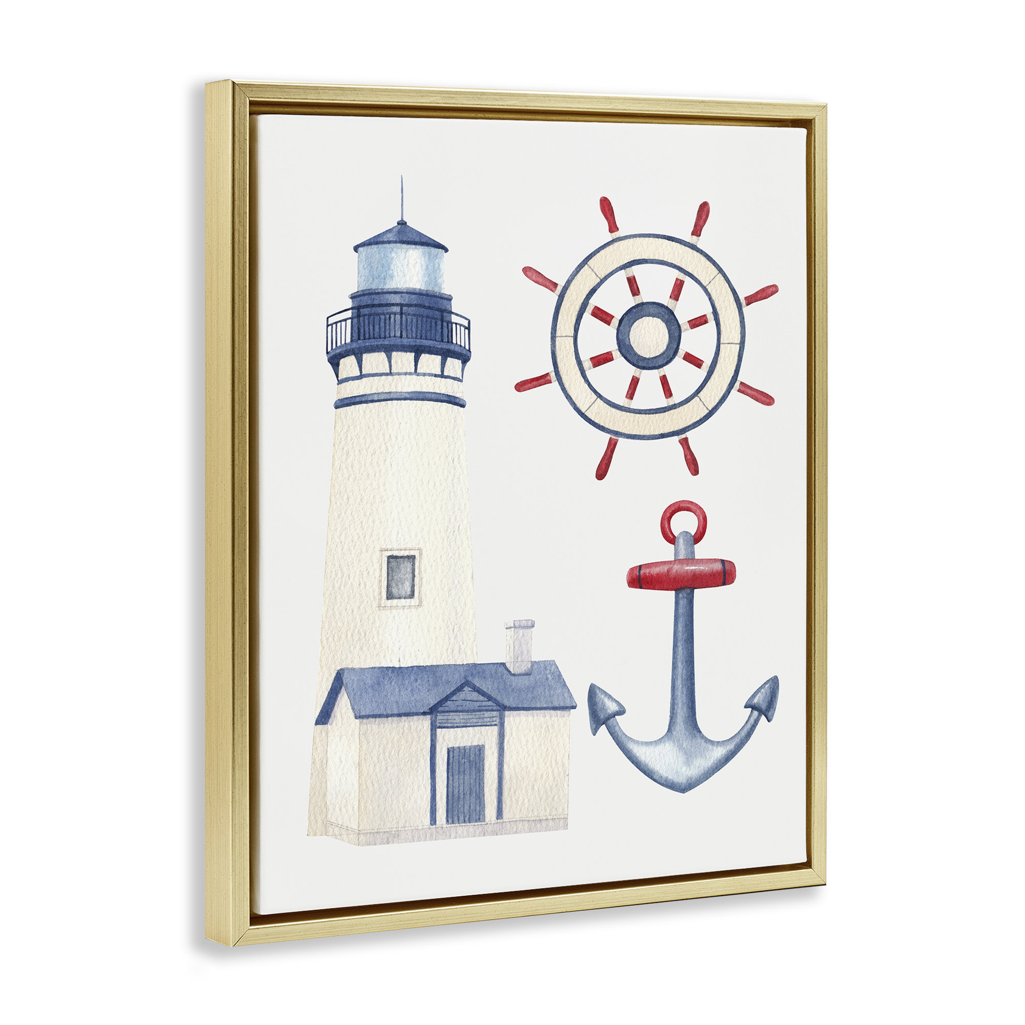 Breakwater Bay Nautical & Boating Gear Framed Floater Canvas Wall Art ...