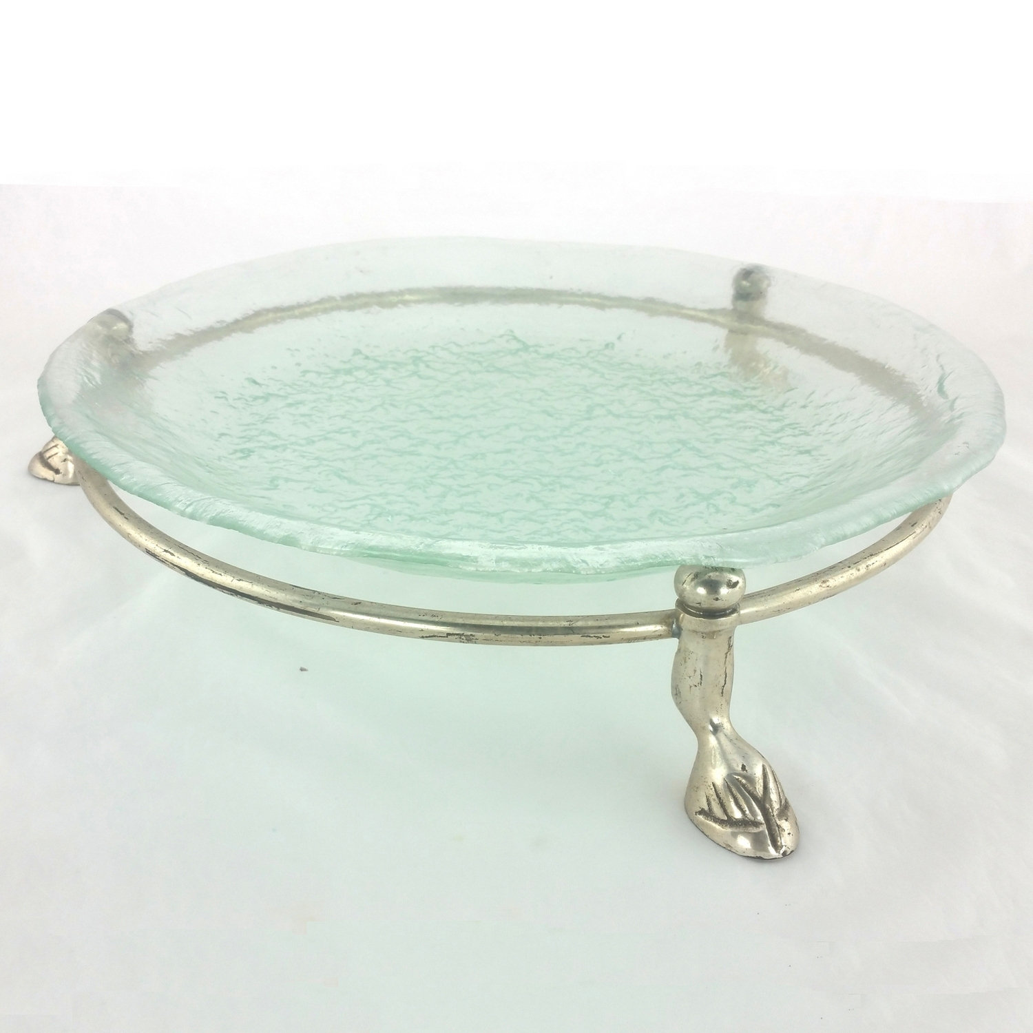 Rosecliff Heights Ricki Silver Plated Horse Tray With Hand Blown Glass ...
