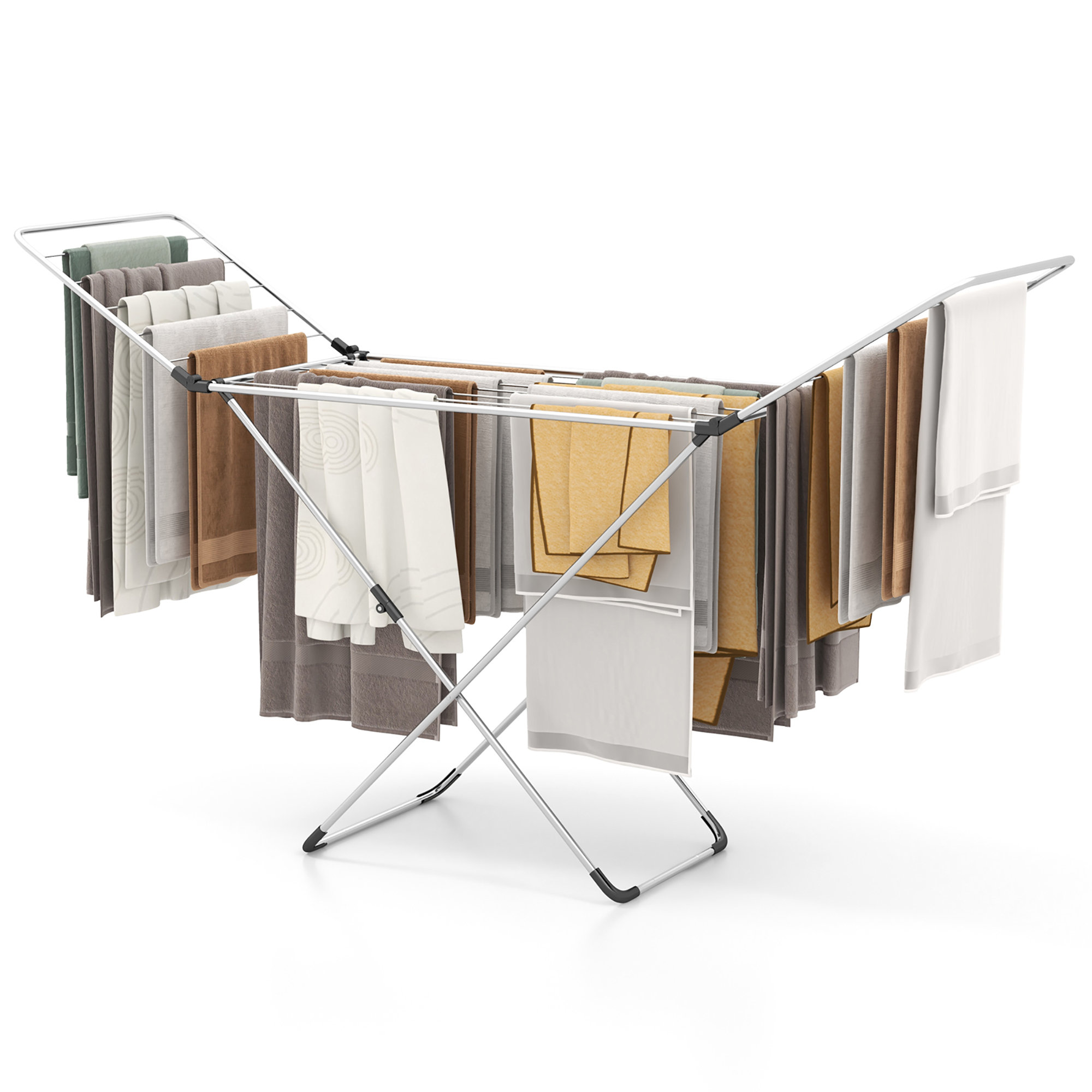 Rebrilliant Folding Clothes Drying Rack W/ Adjustable Wings 20 Drying ...