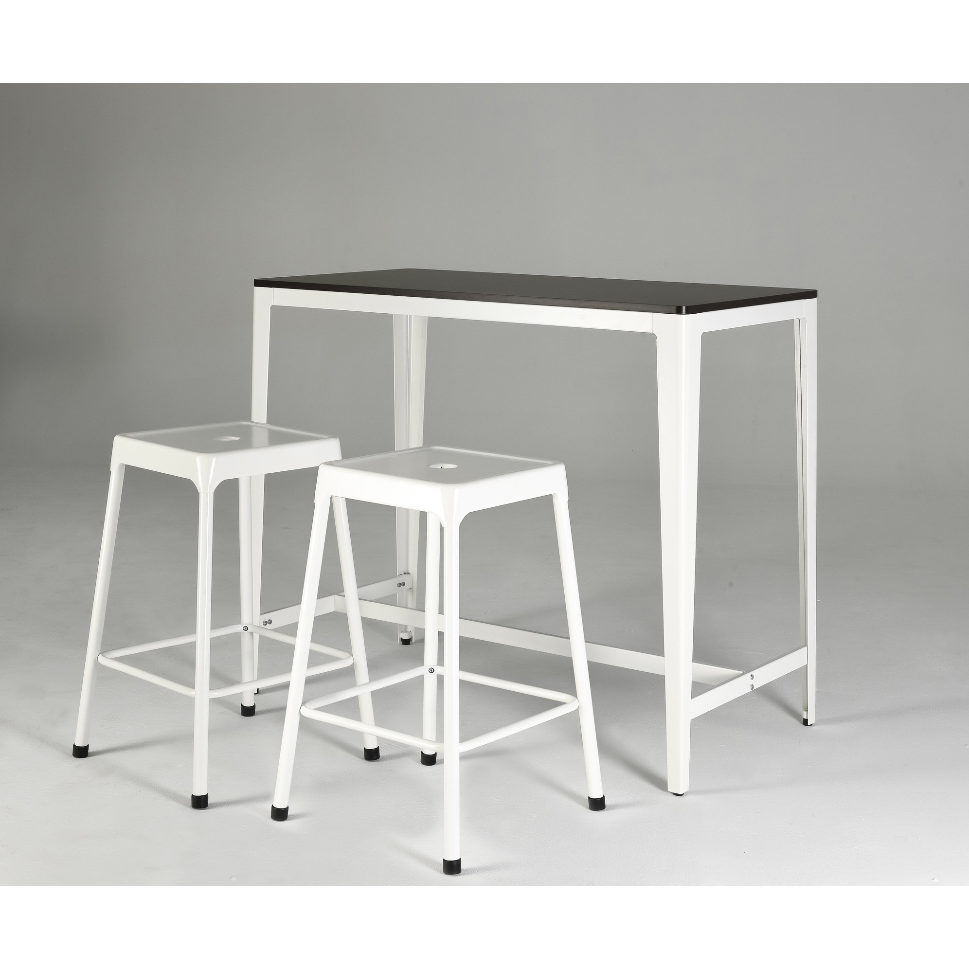 Latitude Run® White Powder Coated Counter Stool - 2 Metal Stools ...