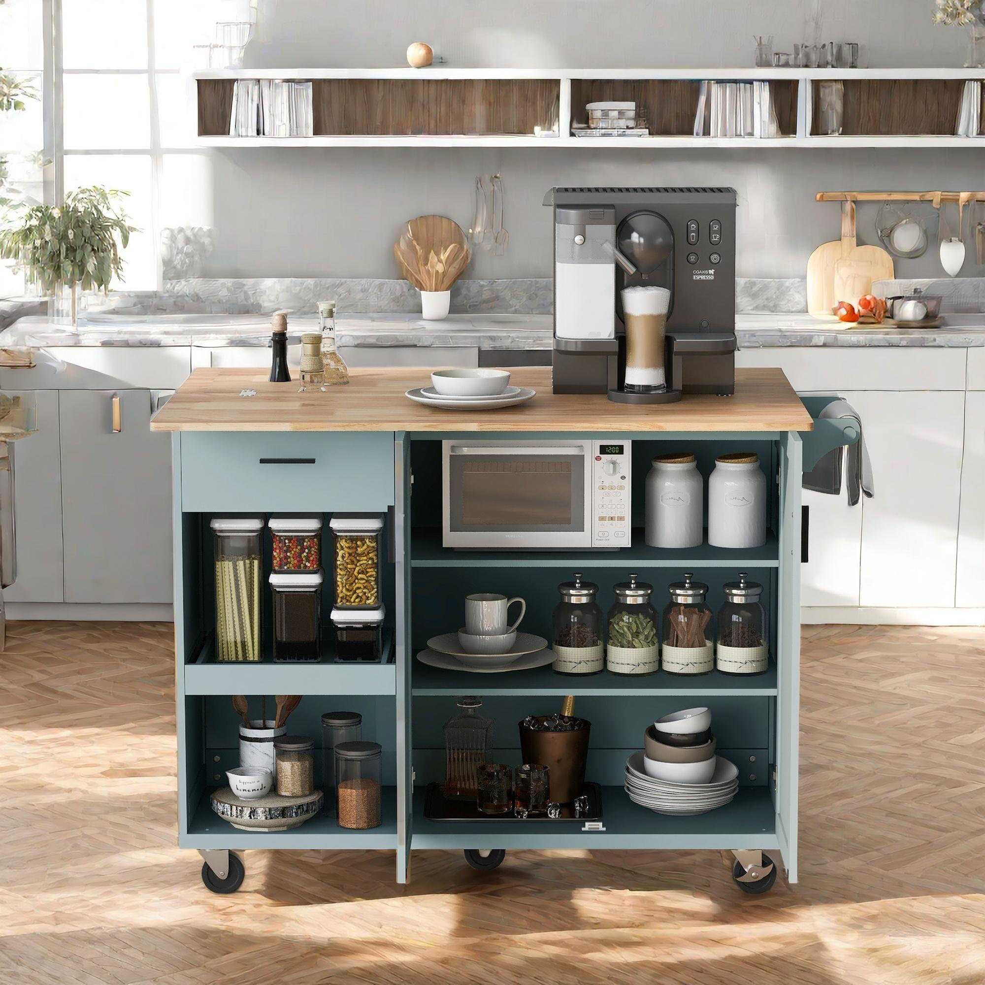 Lark Manor™ Kitchen Island with Foldable Counter Top | Wayfair