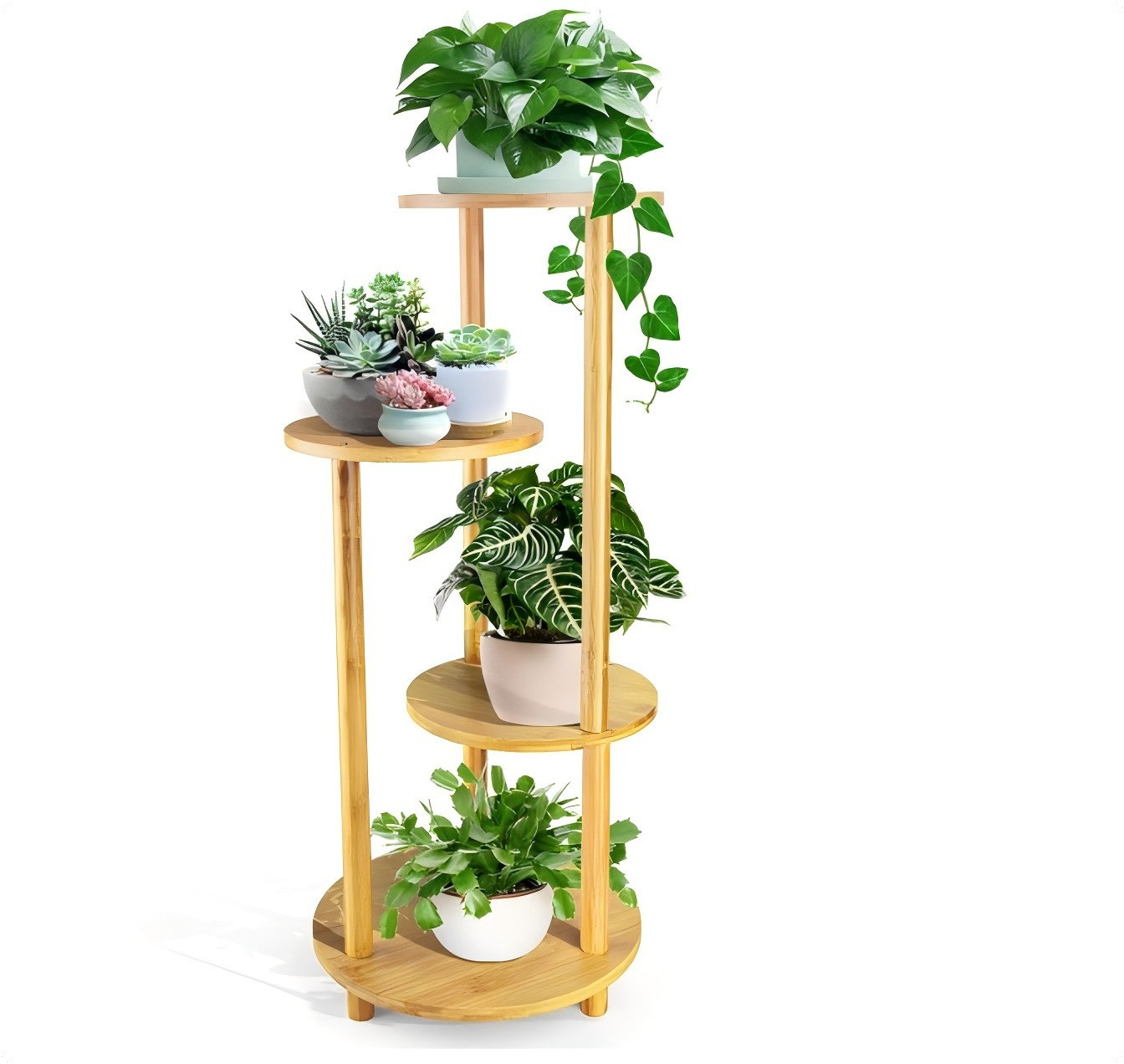 Arlmont & Co. 4-Tier Planter Shelf For Multiple Plants, Tall Corner ...