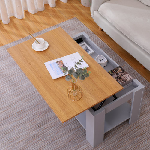 Furniturehmd Modern Living Room Coffee Table Tea Table With Hidden ...