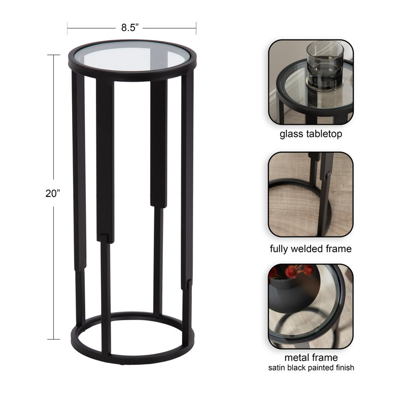 Latitude Run® Round Glass and Metal Drink Table | Wayfair