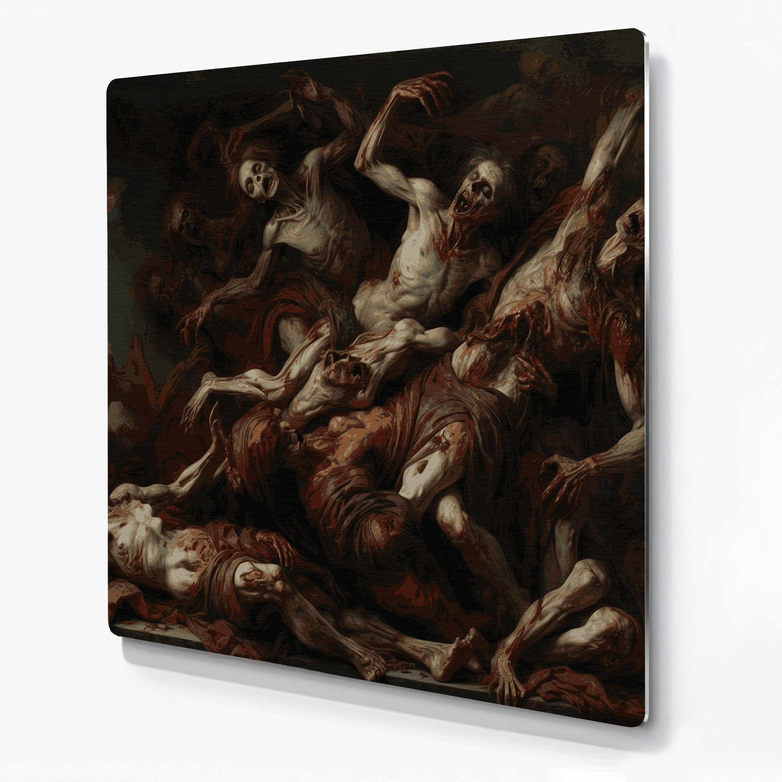 Brayden Studio® Halloween Zombies Brown Metal Wall Art | Wayfair