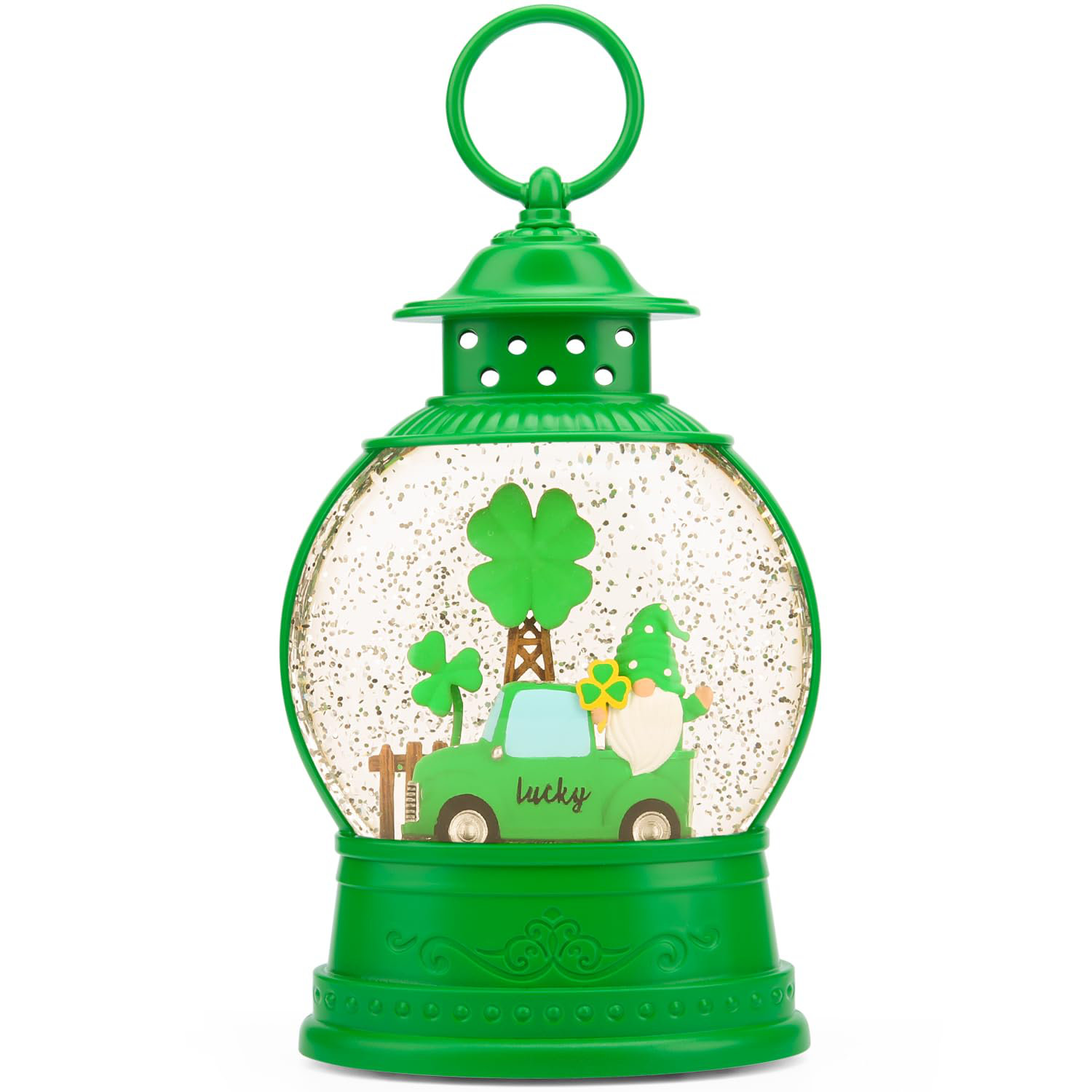 Dakota Fields St. Patrick's Day Shamrock Gnome Truck Snow Globe, 6H ...