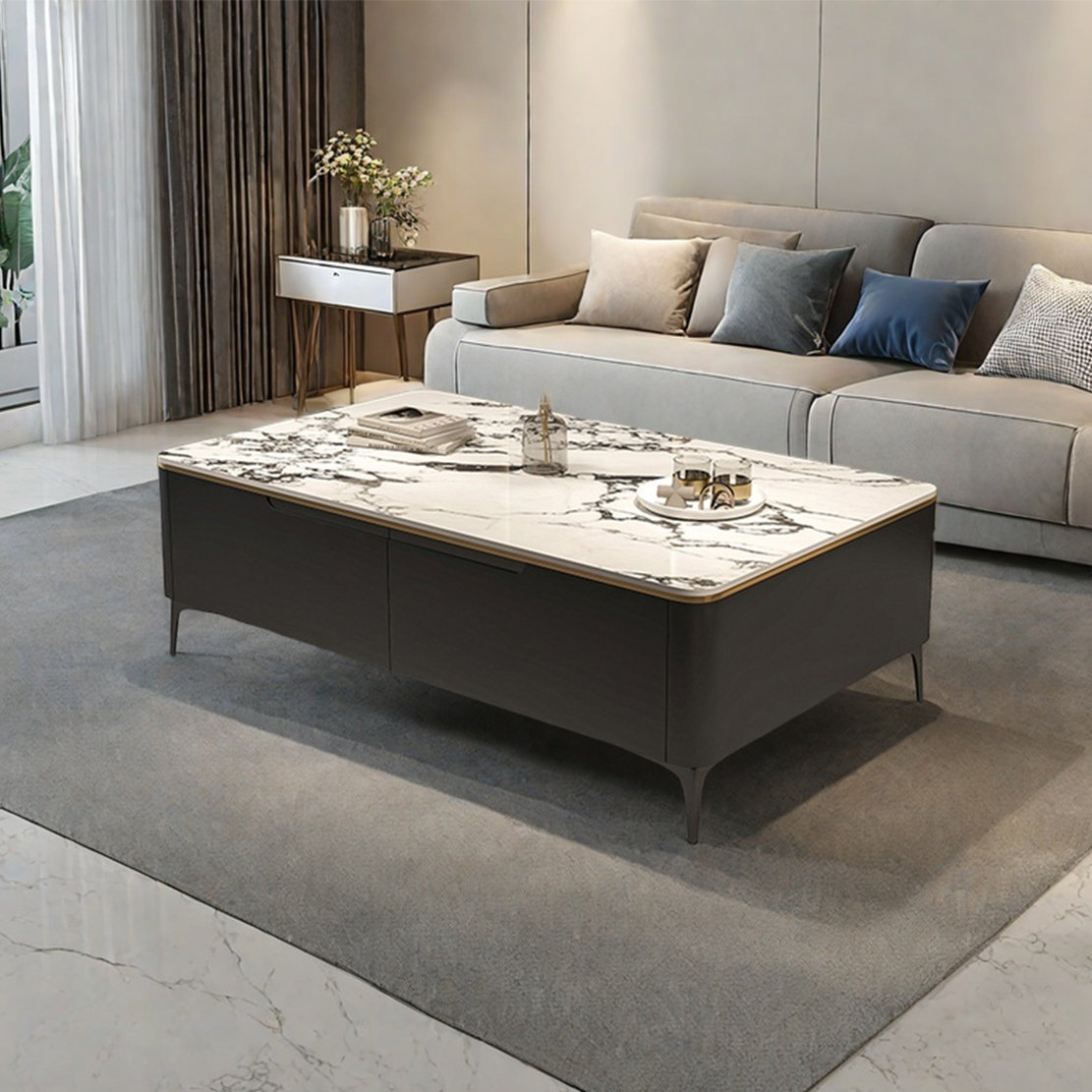 Wu's StylishVault Light luxury rectangular rock table | Wayfair