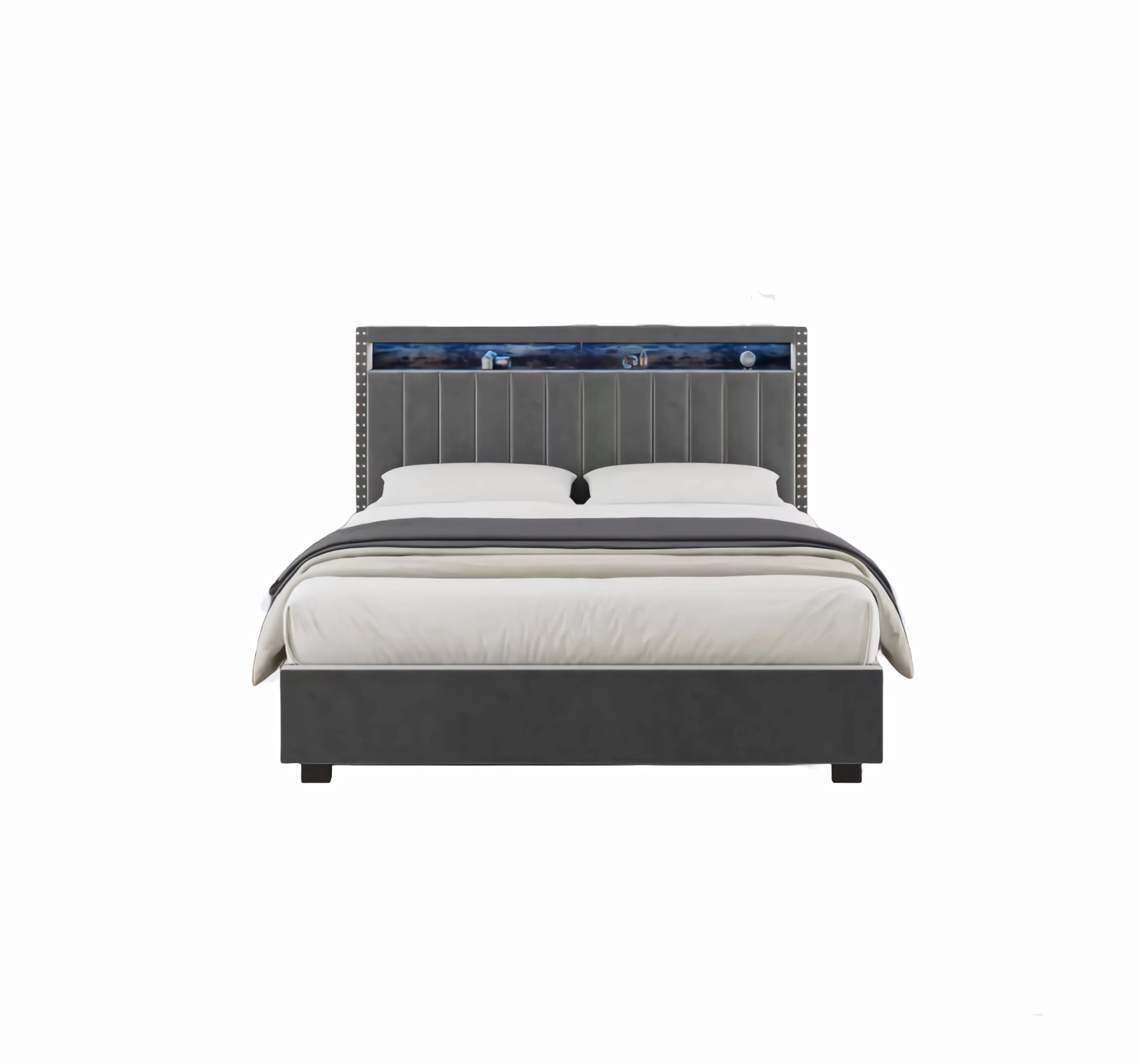 Brayden Studio Luxury Gas Lift Storage Bed With RF LED Lights - Wayfair ...