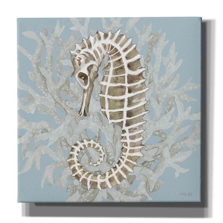 Rosecliff Heights 'Coral Seahorse II' By Cindy Jacobs, Canvas Wall Art ...