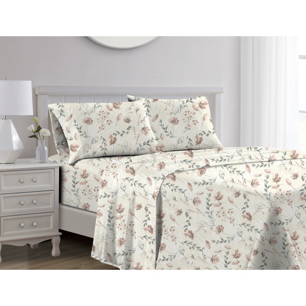 RT Designer's Collection 100% Cotton Floral Sheet Set | Wayfair