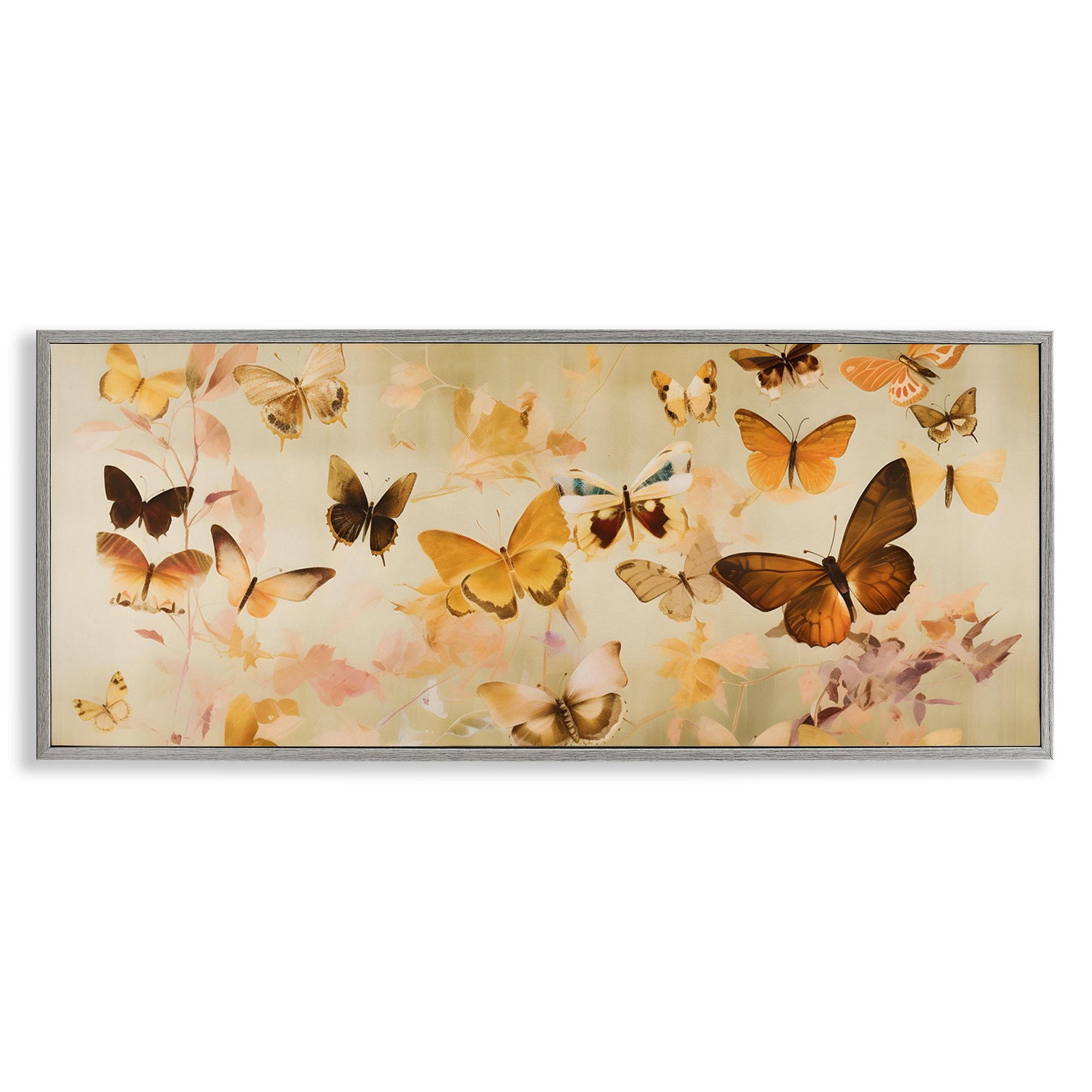 Stupell Industries Neutral Butterfly Array Giclee Art by Petal Prints ...