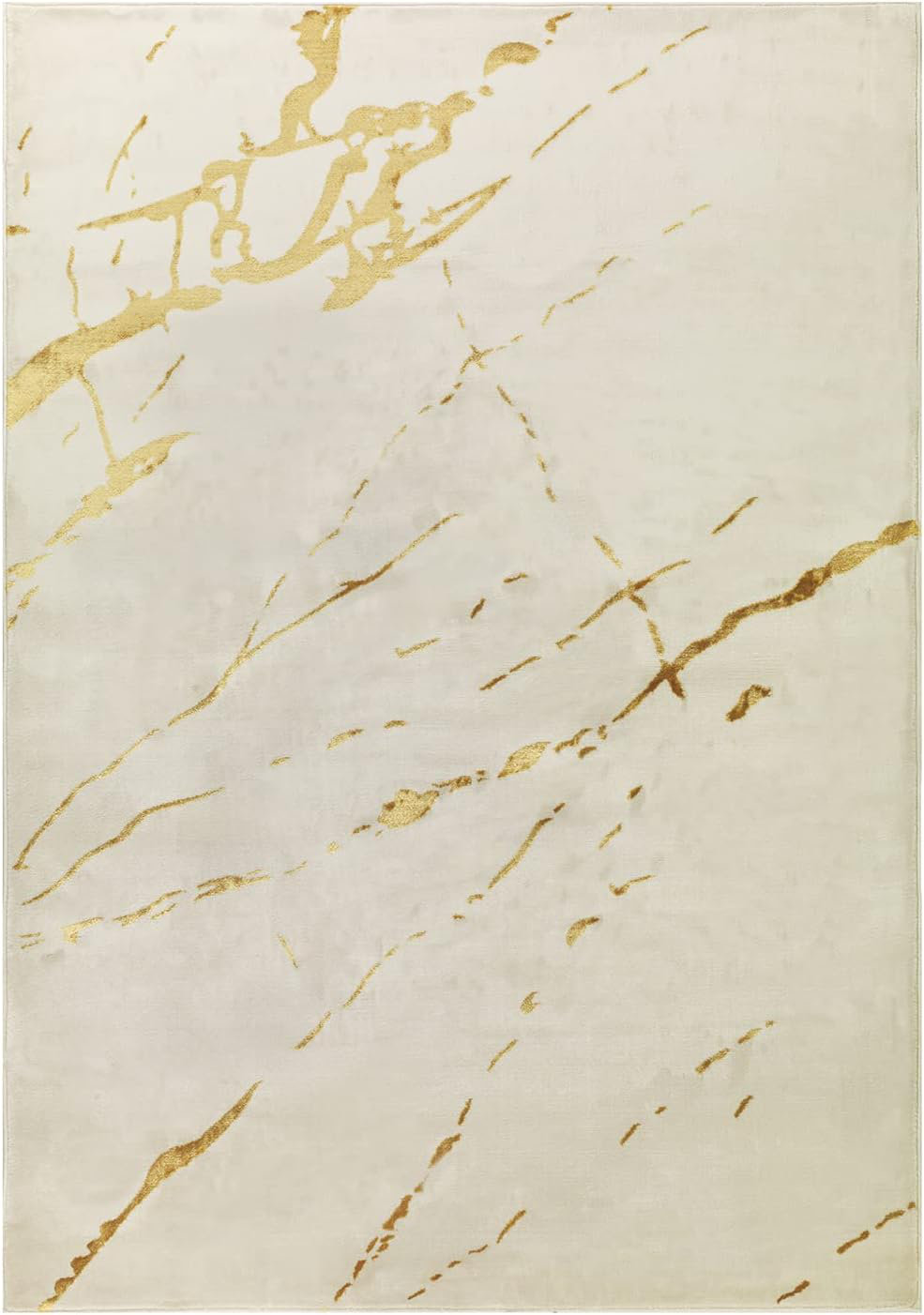 Mercer41 Babil Gold 5x7 Marble Abstract Modern Indoor Area Rug ...