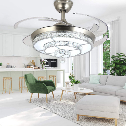 Wayfair | Retractable Blades Ceiling Fans You'll Love in 2023