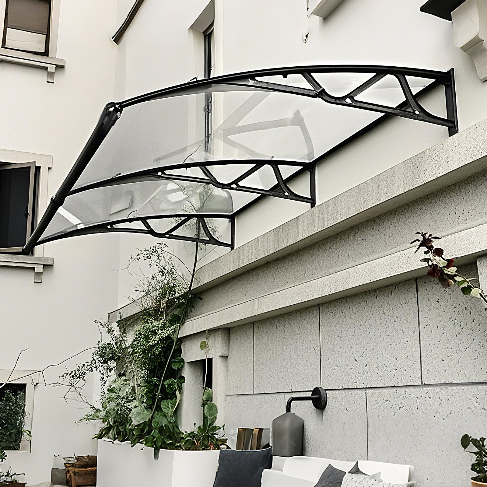 EVGTTI Enhanced Edition Awning Polycarbonate Front, Window Canopy Door ...