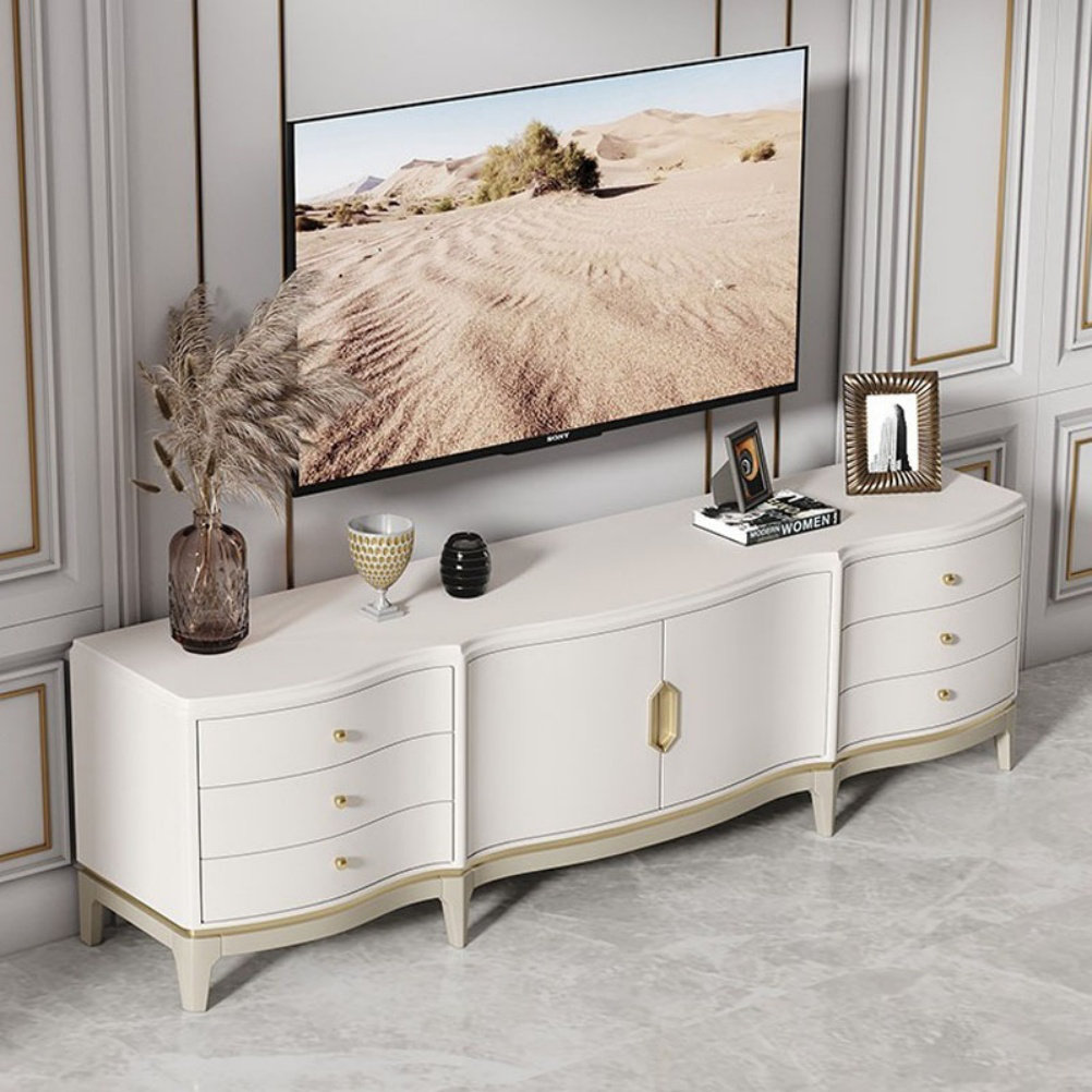 Dream cabinet Simple White Creative TV Cabinet 86.6'' W Storage ...