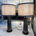 Latitude Run® Alaric 26" Strip Glass Table Lamp Set With USB Ports ...