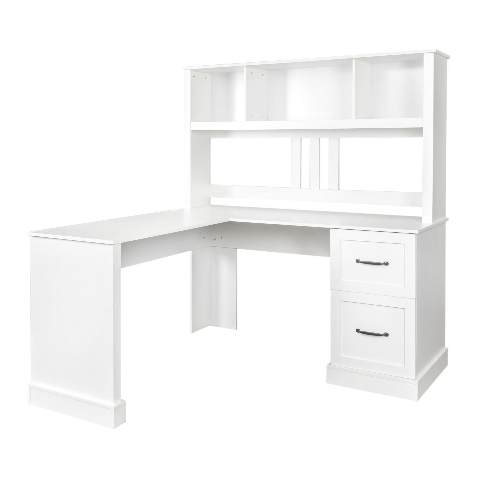 Ebern Designs Home Office Desk , Abundant Storage Capacity, 2 Shelf, 2 ...