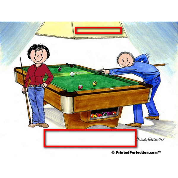 Printed Perfection Personalized Billiards, Pool Player Couple Cartoon ...