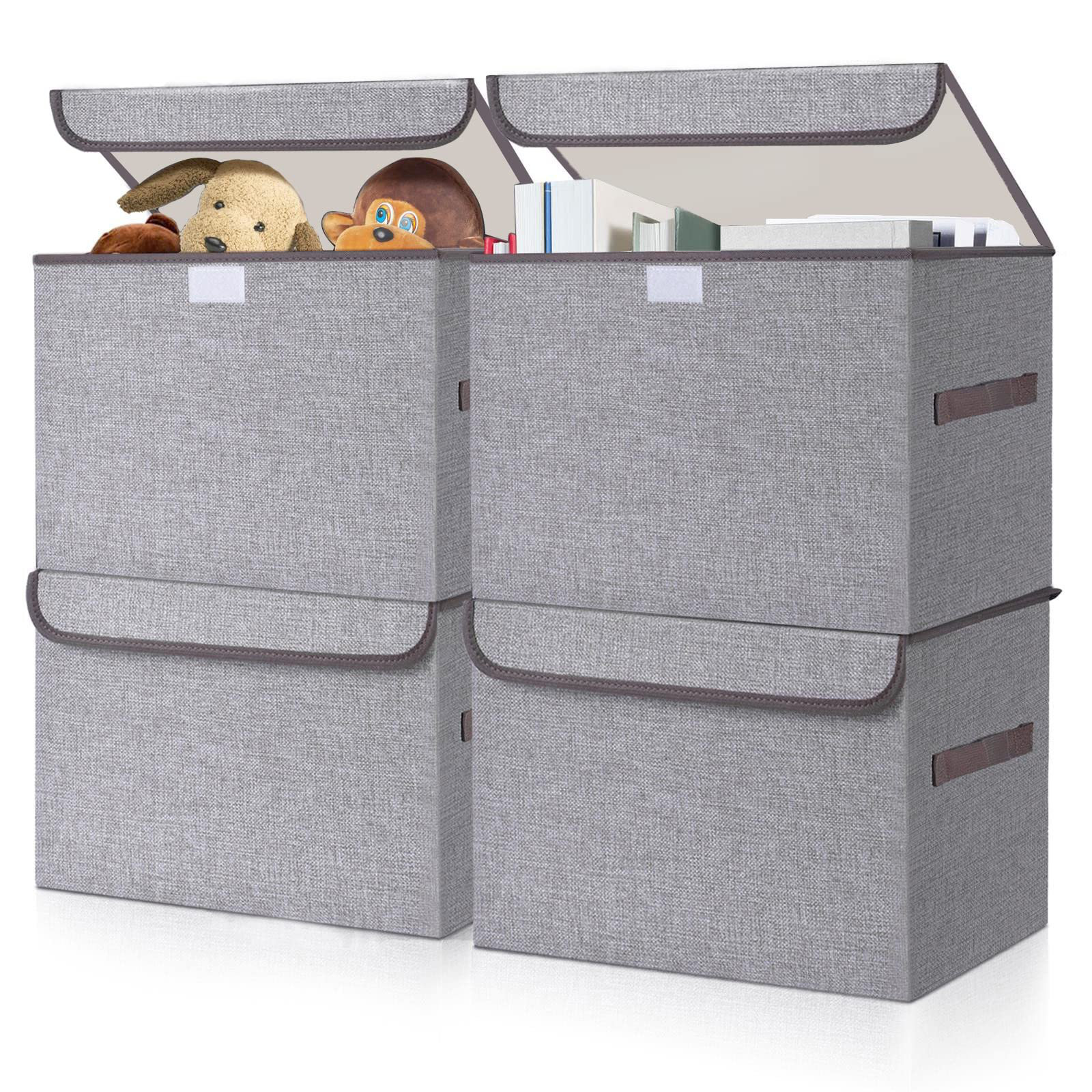 Latitude Run® Large 22 Quart Linen Collapsible Storage Bins Cube ...